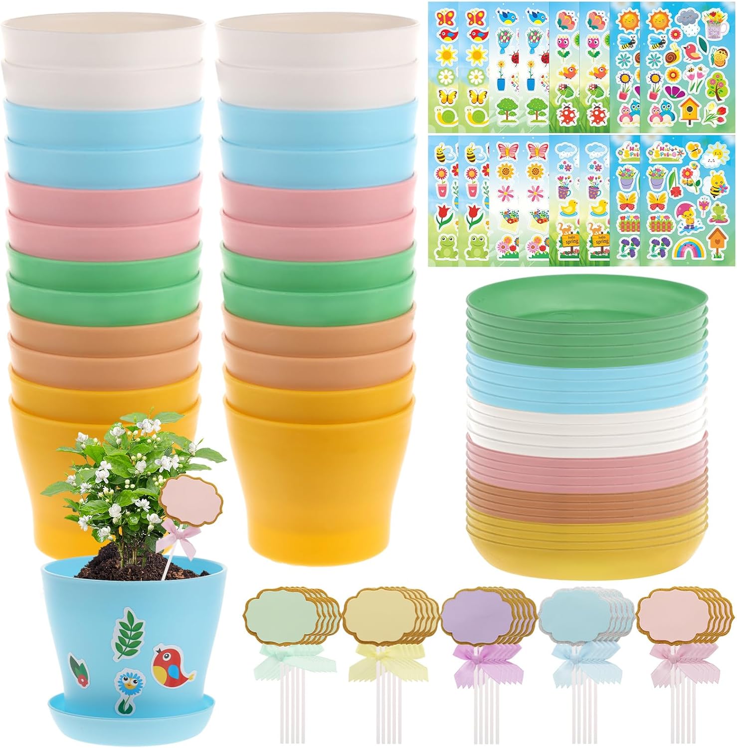 Amazon.com: Garden Paper Pot Craft Kit, 24 Durable Resin Garden Pot ...