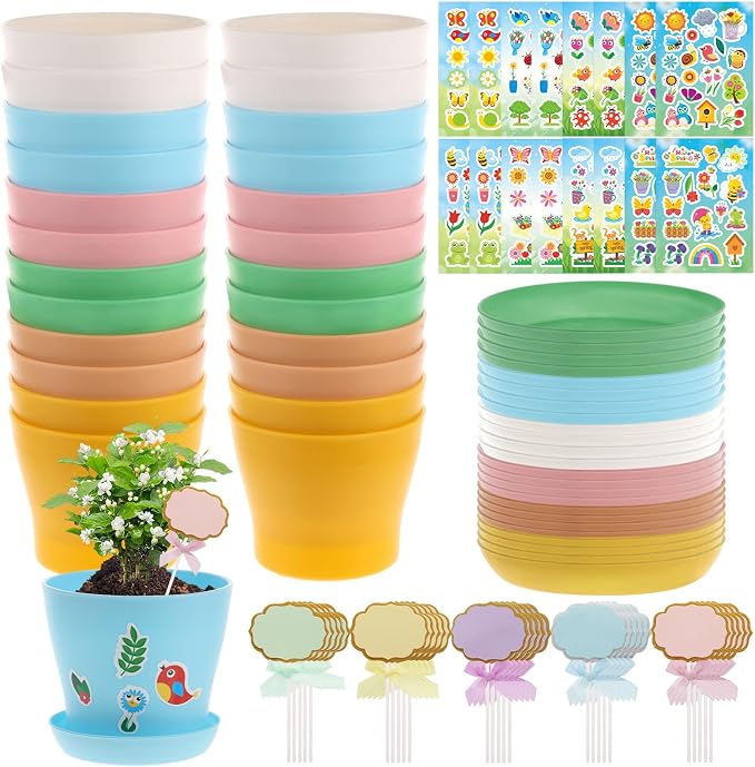 Amazon.com: Garden Paper Pot Craft Kit, 24 Durable Resin Garden Pot ...