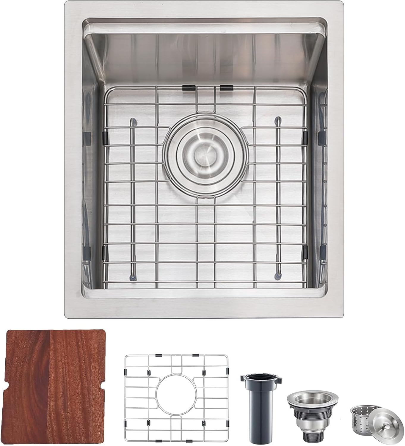 Ufaucet Bar Sink 13 x 15 Inch Undermount Small Bar Sink Stainless Steel ...