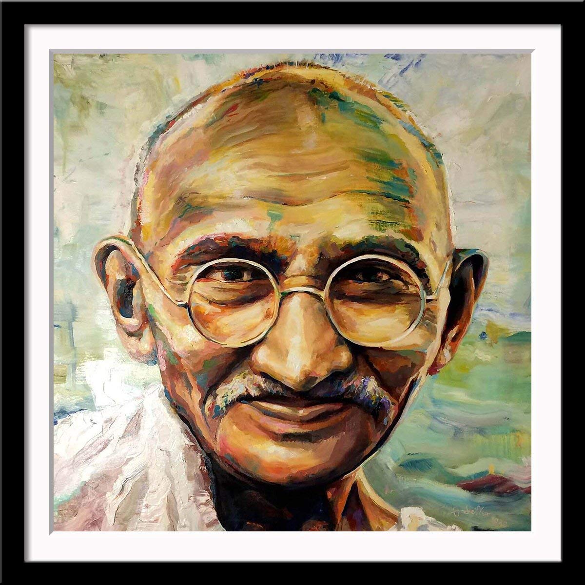 Tallenge - Mahatma Gandhi Portrait Painting - Medium Poster Paper ...