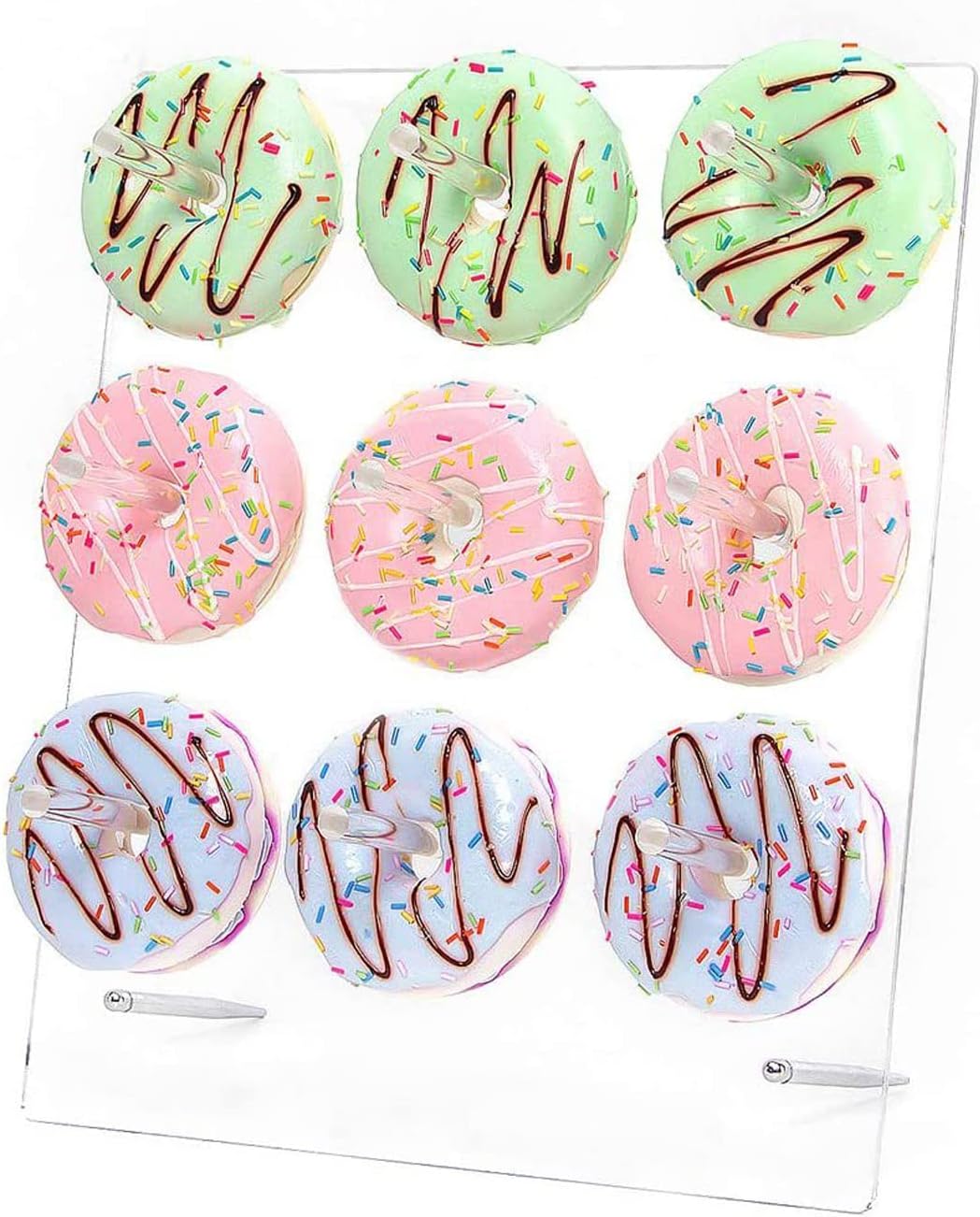 Flunyina Acrylic Donut Rack 9 Cavity Clear Donut Board Doughnut Stand ...