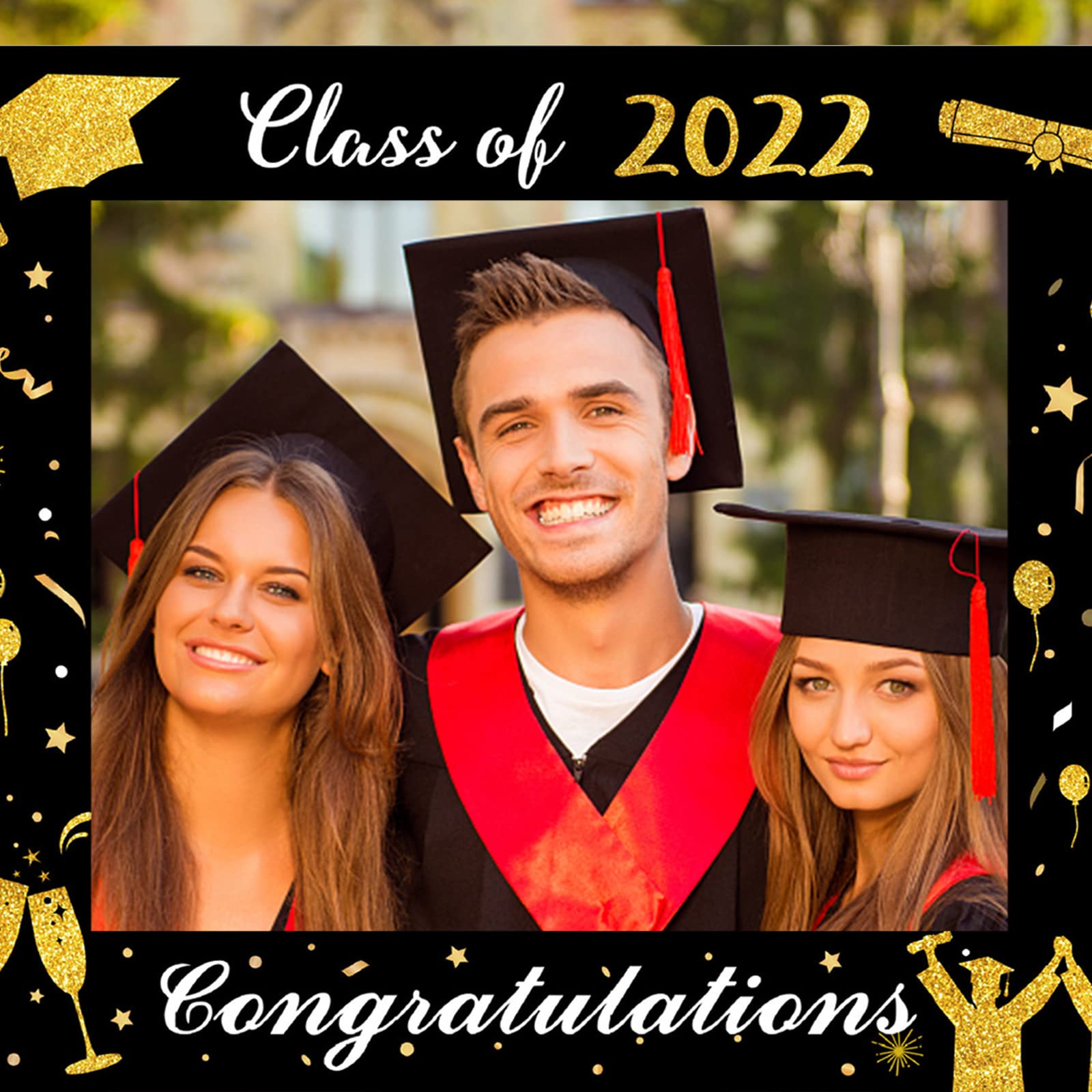 22 Pack Graduation Photo Booth Props, Large Size Graduation Photo Frame ...