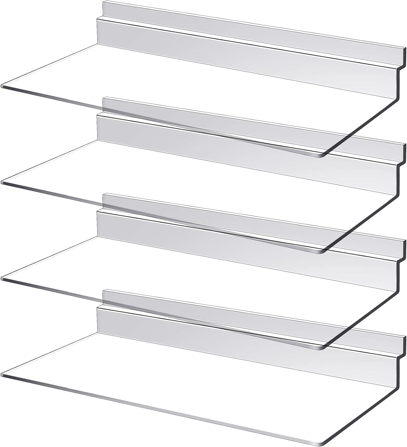 Skywin Slatwall Shelves (Clear) - 4 Pack 9 x 4 Inches Hanging Slatwall ...