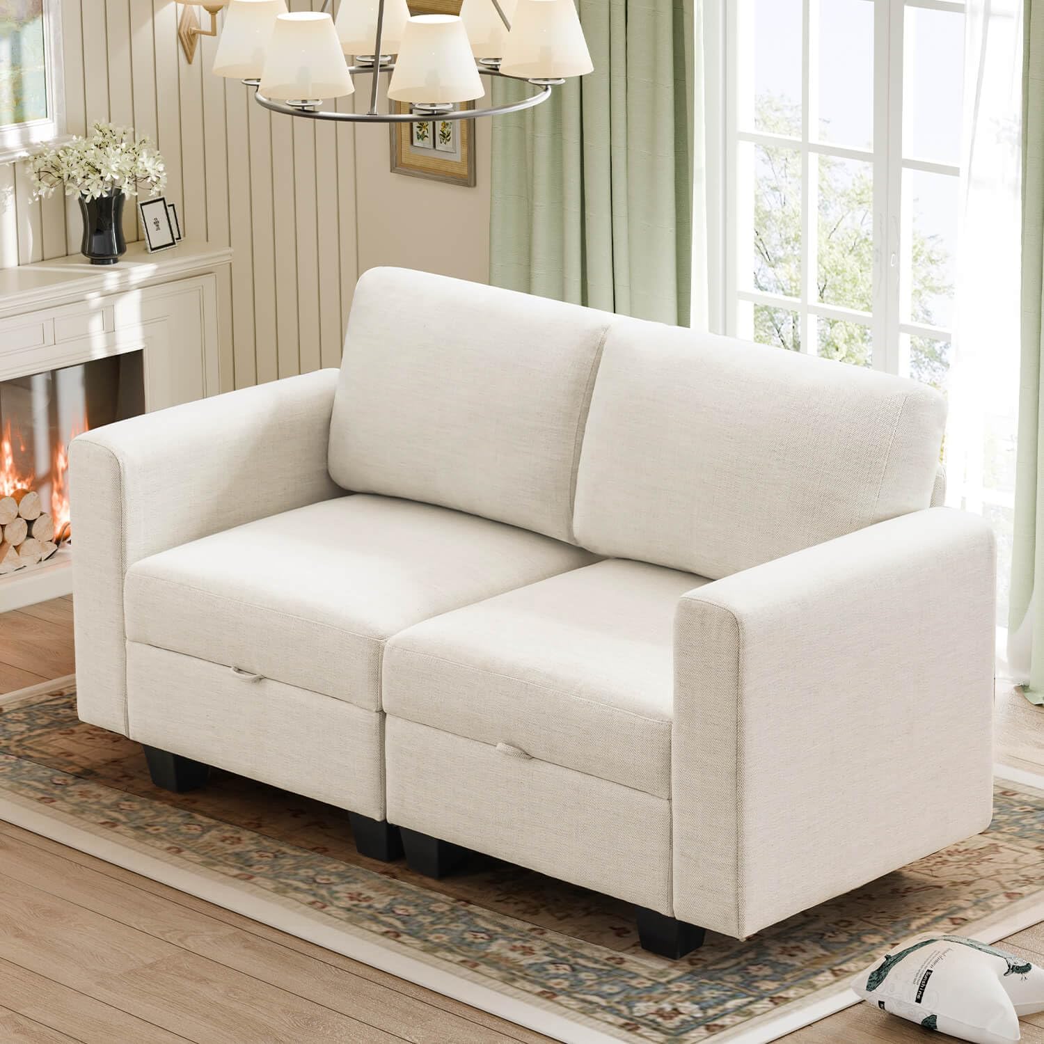 Amazon.com: WELYAS Convertible Modular Sectional Sofa, Modern Loveseat ...