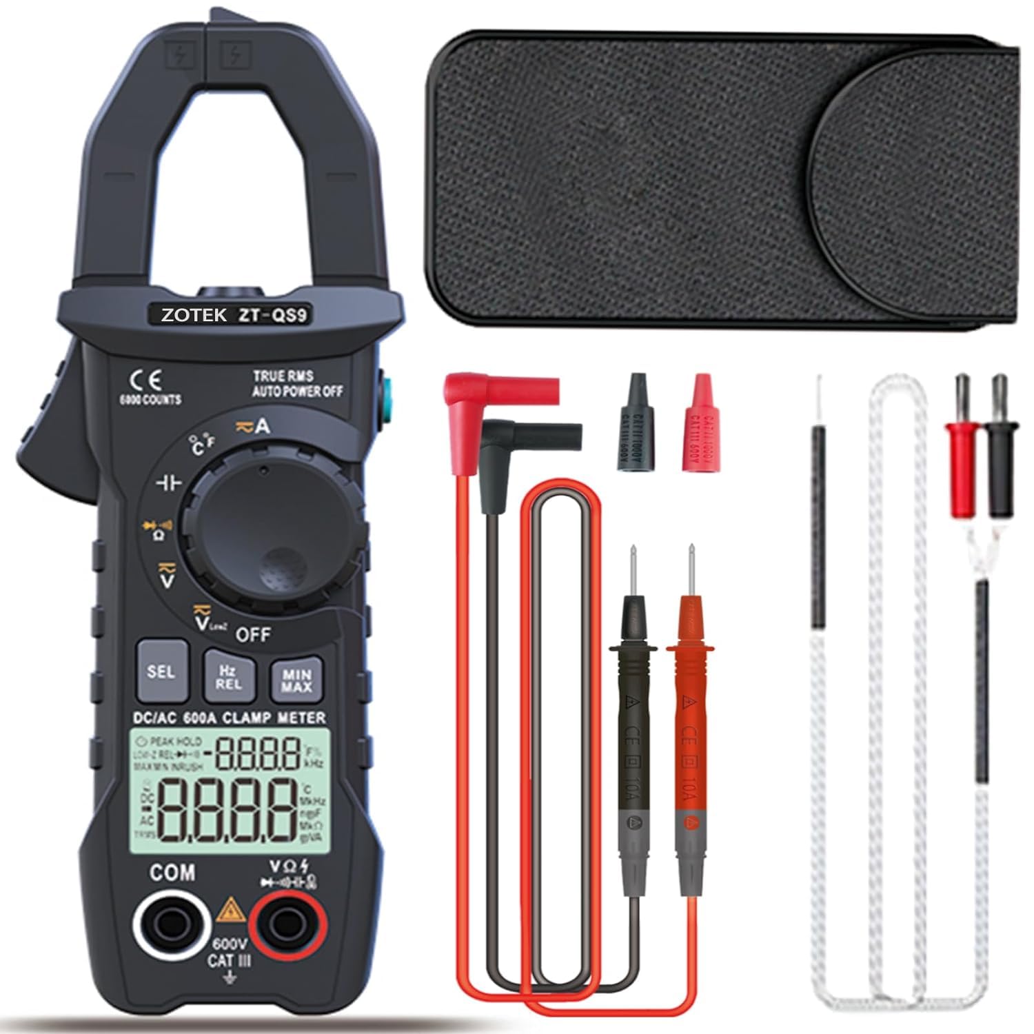 Clamp Meter Multimeter 6000 Counts Clamp Meter Multimeter Tester with ...