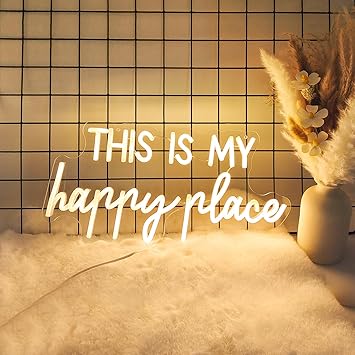Neon Lights for Wall Decor - This Is My Happy Place Neon Signs for Teen ...