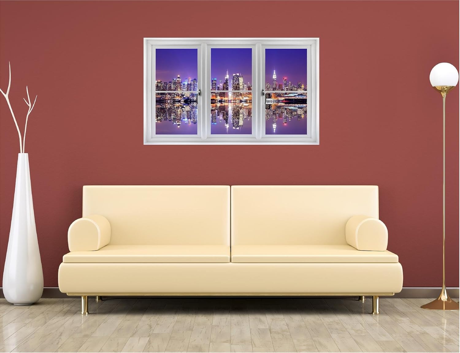 Amazon.com: 48" Window Landscape Scene Instant City View New York City ...