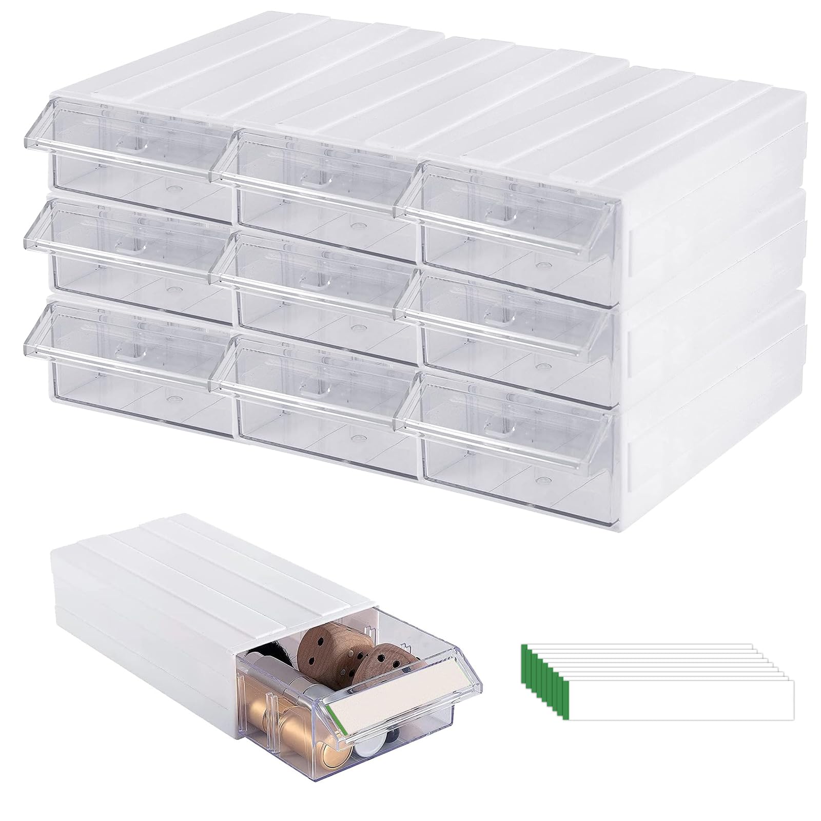 Amazon.com: Voittozege 9 Pcs Drawer Stacking Storage Cabinet, with 18 ...
