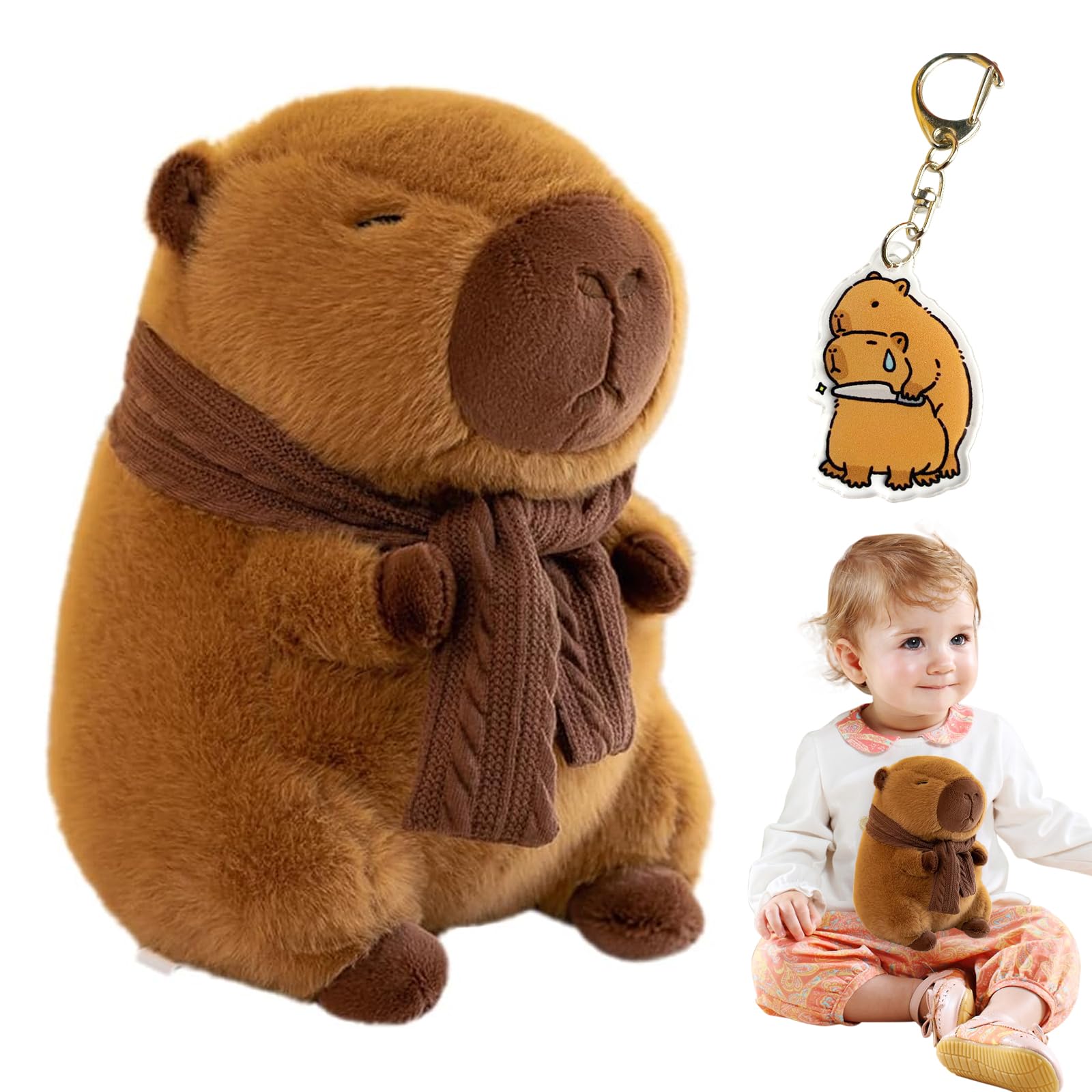Ninnyi 23 cm Capybara Plush Teddy, Cute Realistic Soft Stuffed Capybara ...