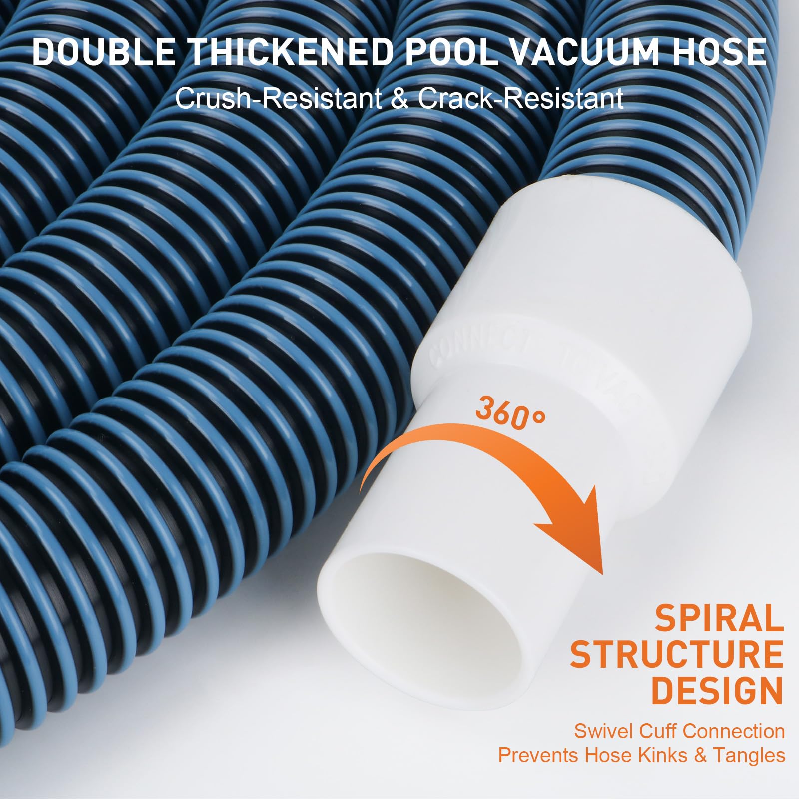 Pool Vacuum Hose, Heavy Duty Manual Swimming Pool Cleaner Hose With ...