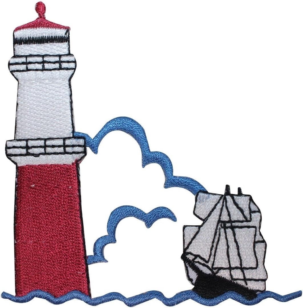 Amazon.com: ID 1830Z Lighthouse and Ship Patch Nautical Travel ...