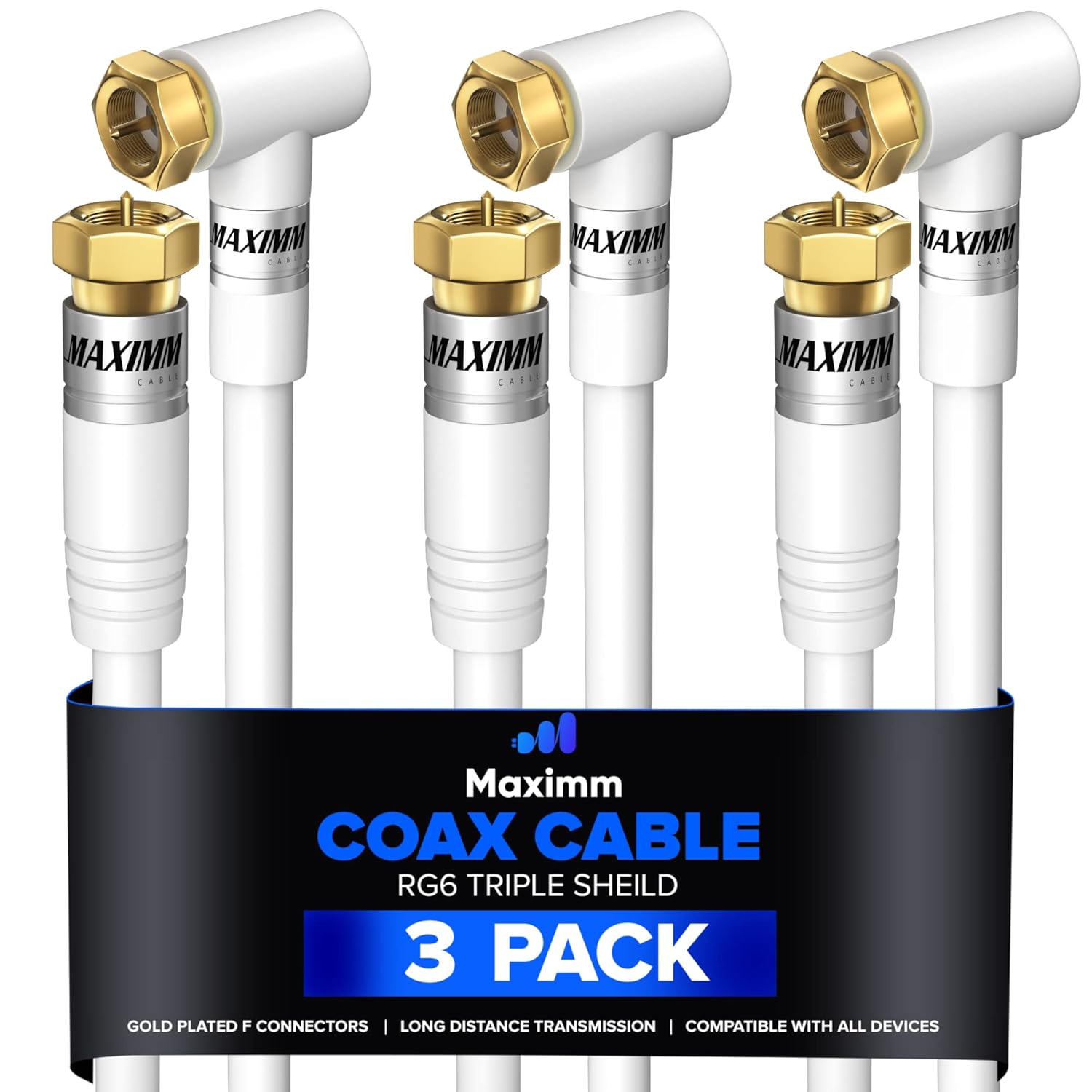 Amazon.com: RG6 COAXIAL Cable with 90-Degree Angled Connector - 5ft ...