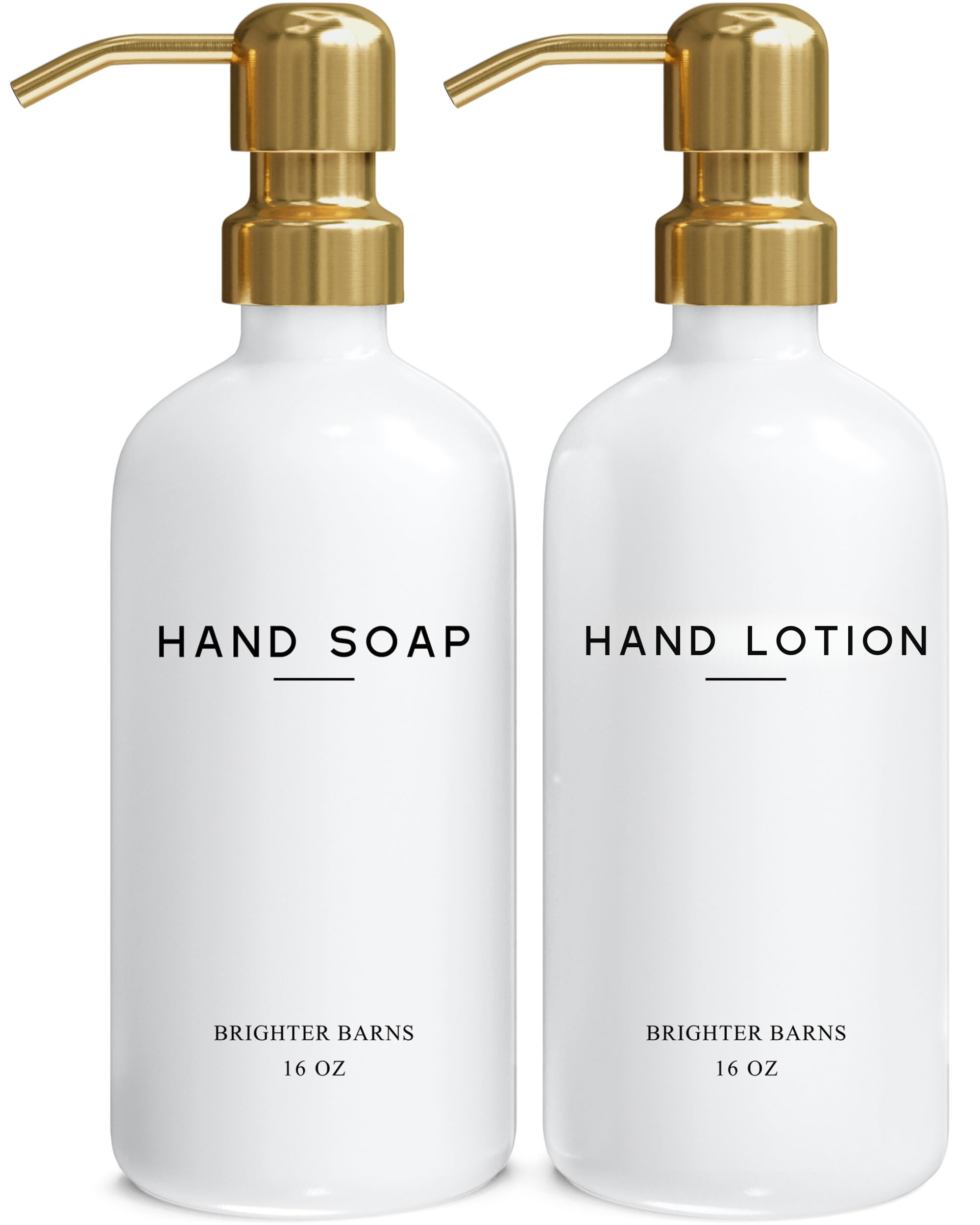 Amazon.com: Luxury Glass Soap and Lotion Dispenser Set by Brighter ...