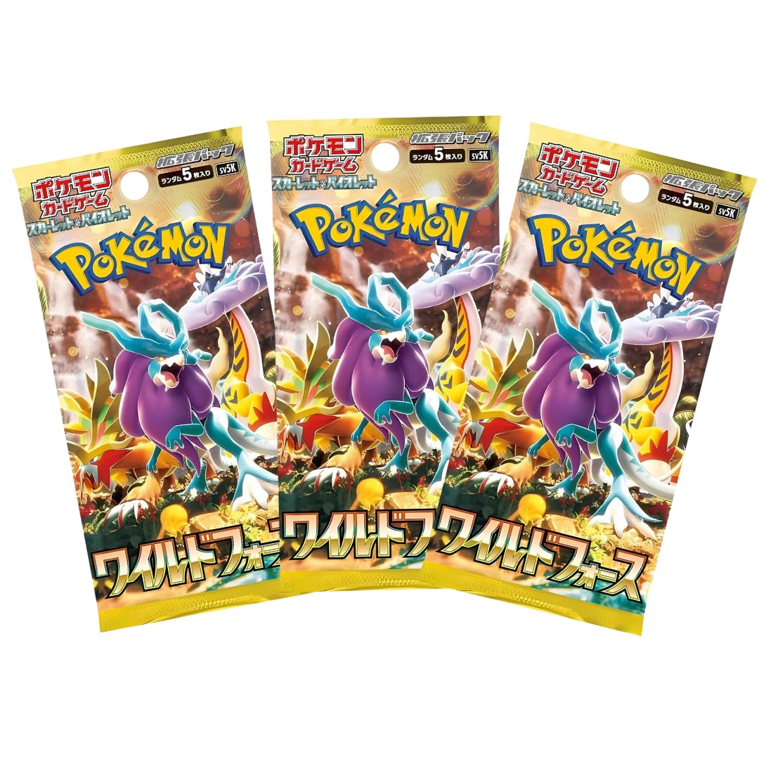3 x Wild Force Japanese Pokemon Booster Packs | Scarlet & Violet Set ...