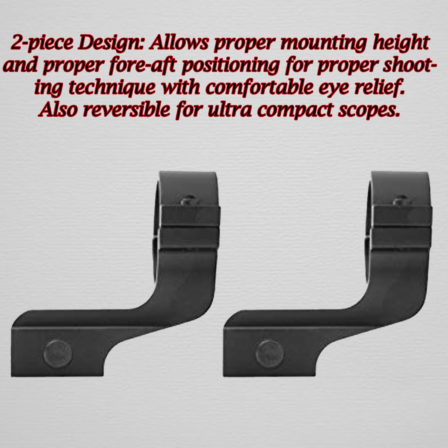 Snapklik.com : Offset Reversible 1 Inch Diameter Rifle Scope Rings 1 ...