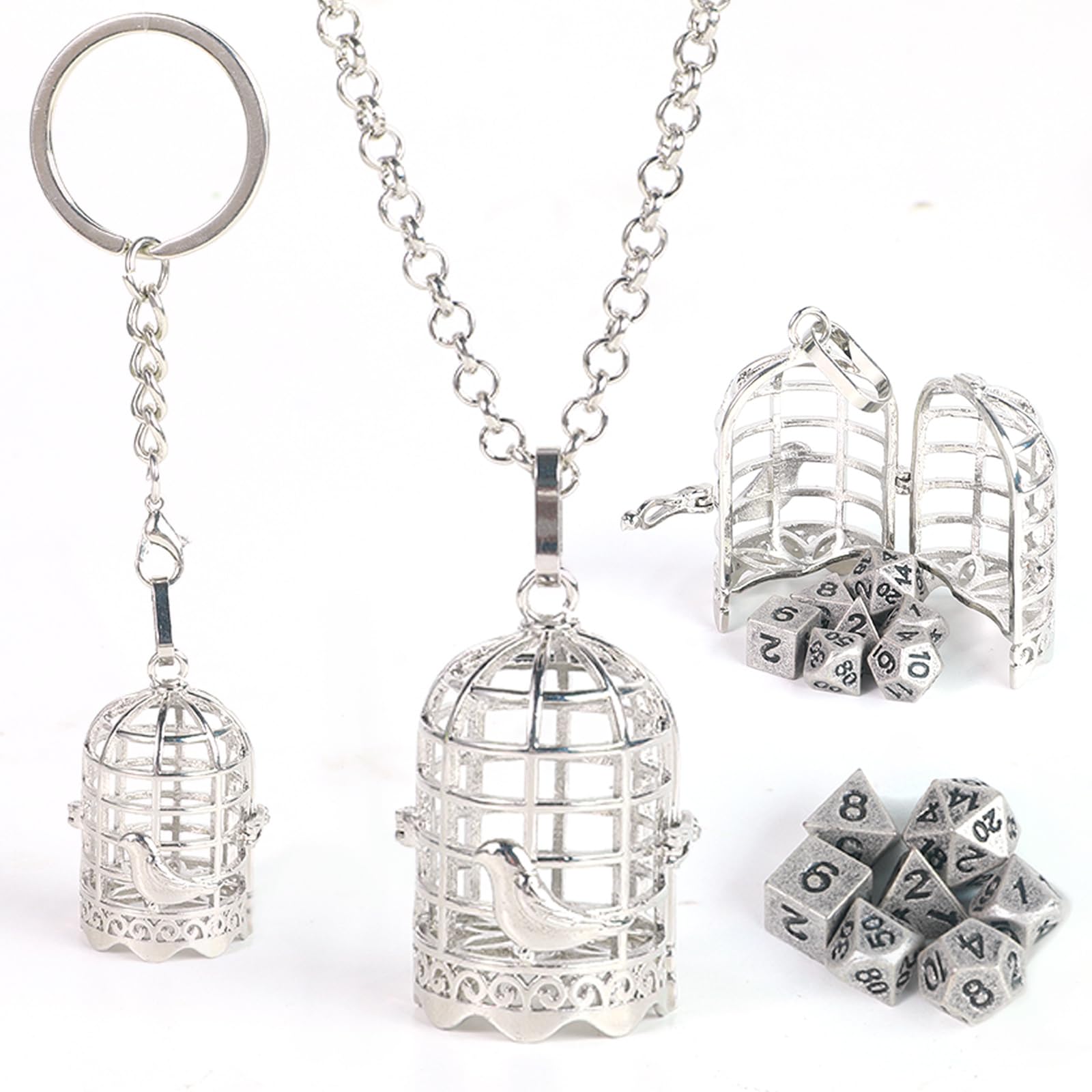 Amazon.com: Mini Metal DND Dice Set with Exquisite Copper Hollow Bird ...