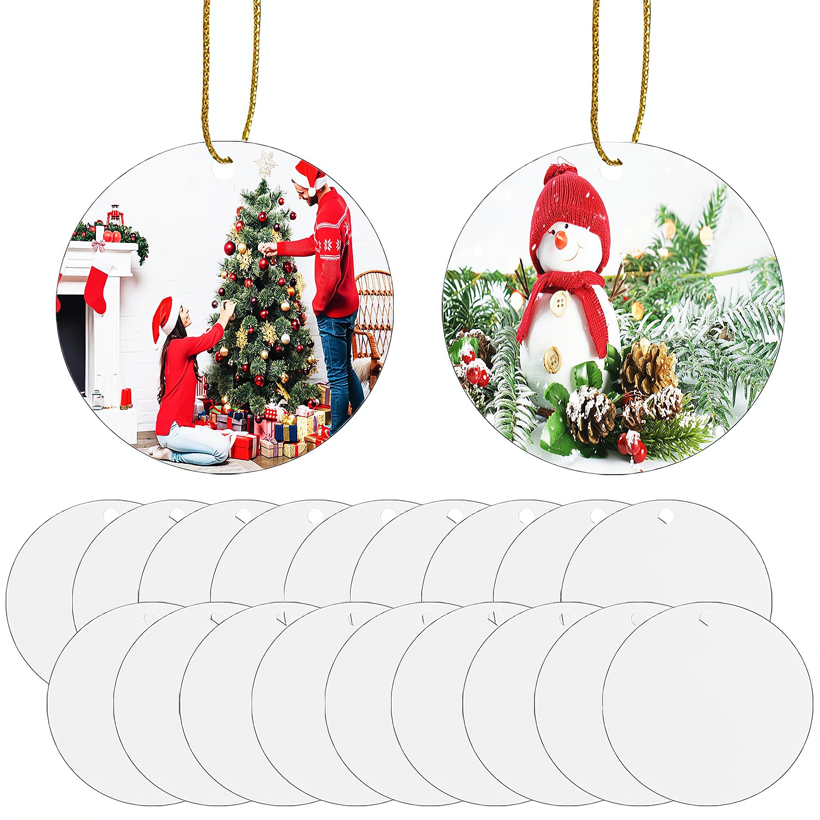 Amazon.com: 20pcs Metal Sublimation Ornament Blanks,Christmas Ornaments ...