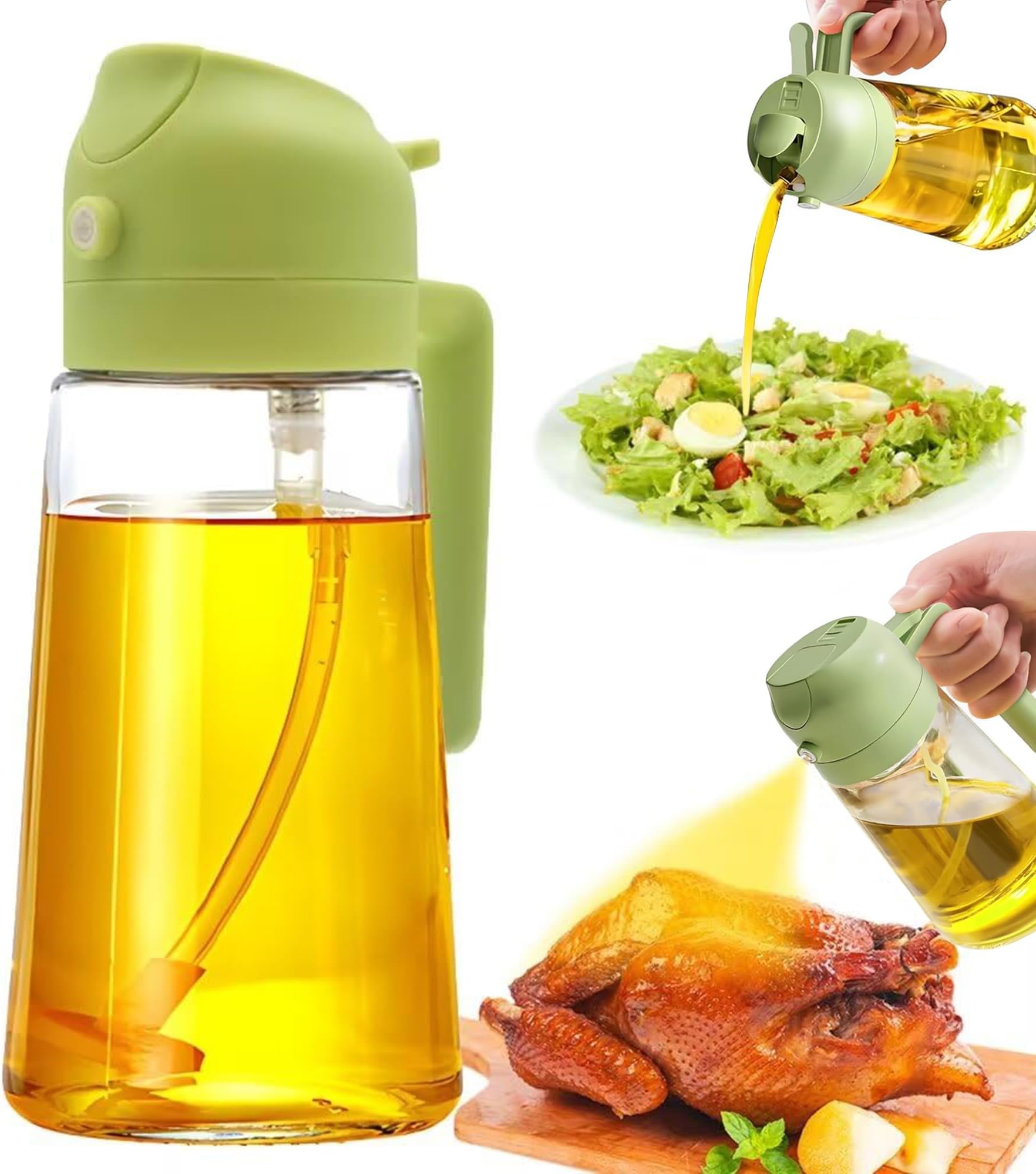 Amazon.com: YAYLAIP Oil Dispenser for Kitchen, 2 In 1 Oil Dispenser ...