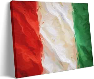 Amazon.com: Italian Flag Canvas Painting Wall Art Artwork Oil Poster ...