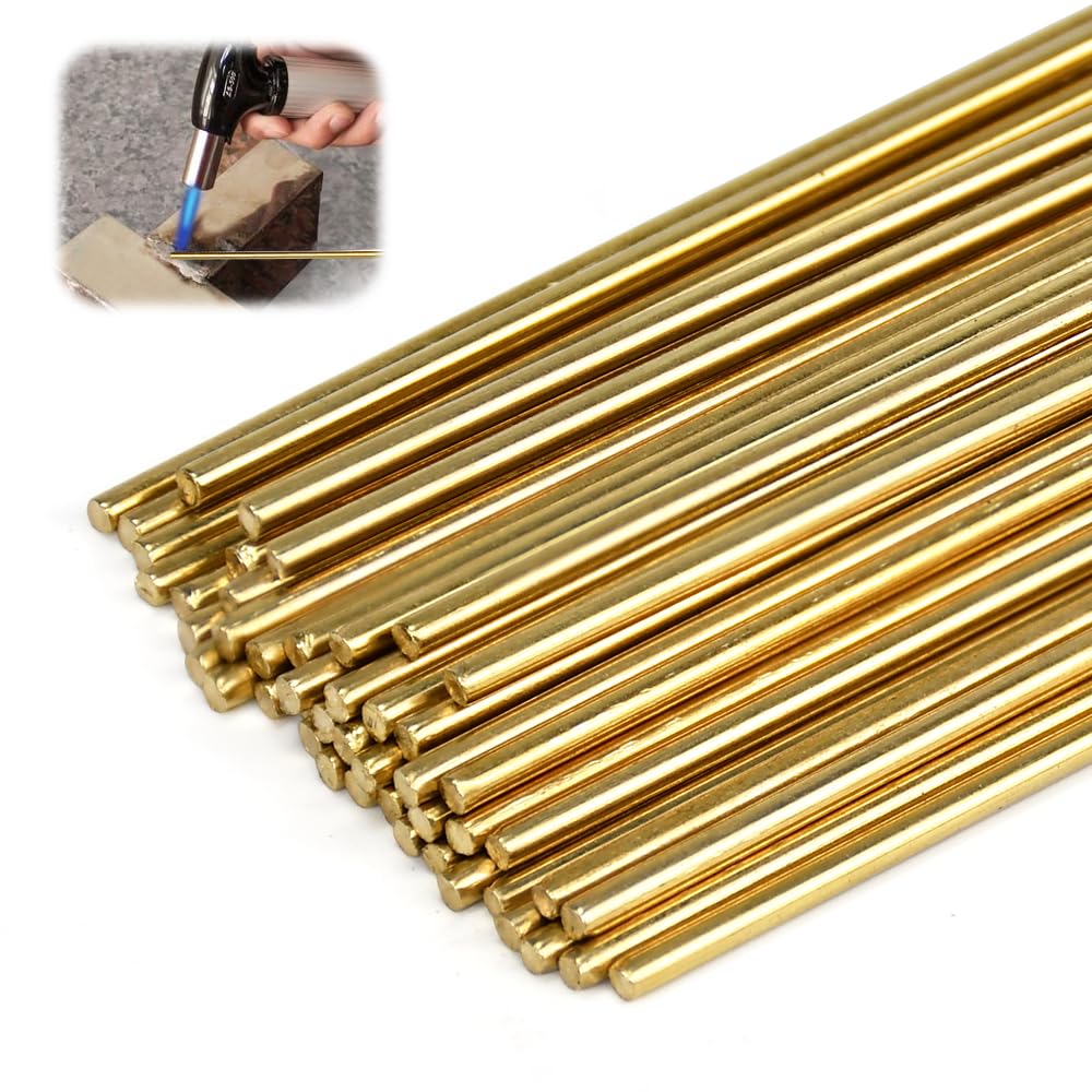 KITERI 50 Pcs Brass Welding Rods, 2mm x 250mm Copper Soldering Wires ...