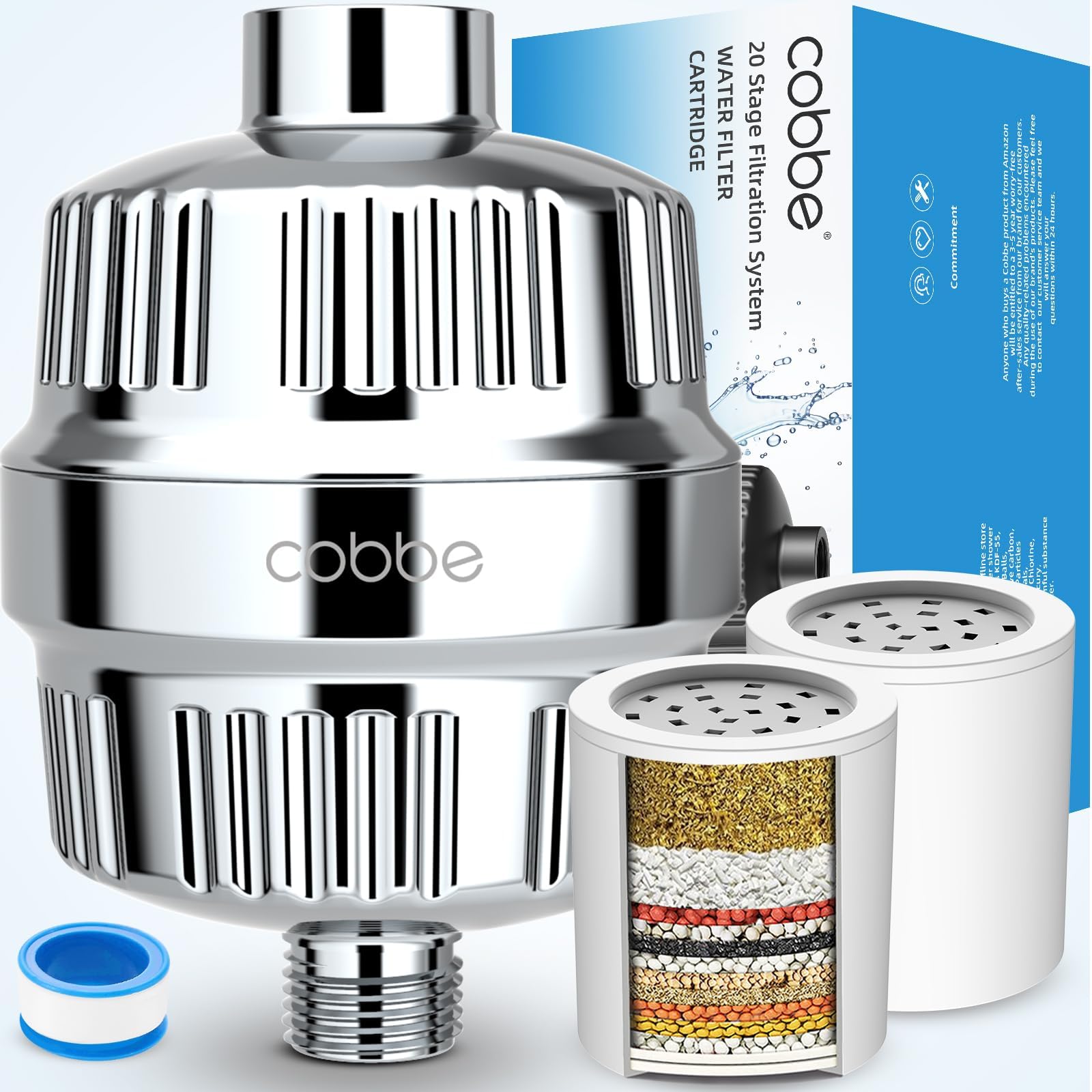 BRIGHT SHOWERS Dual Shower Head Combo Set with High Output Shower ...