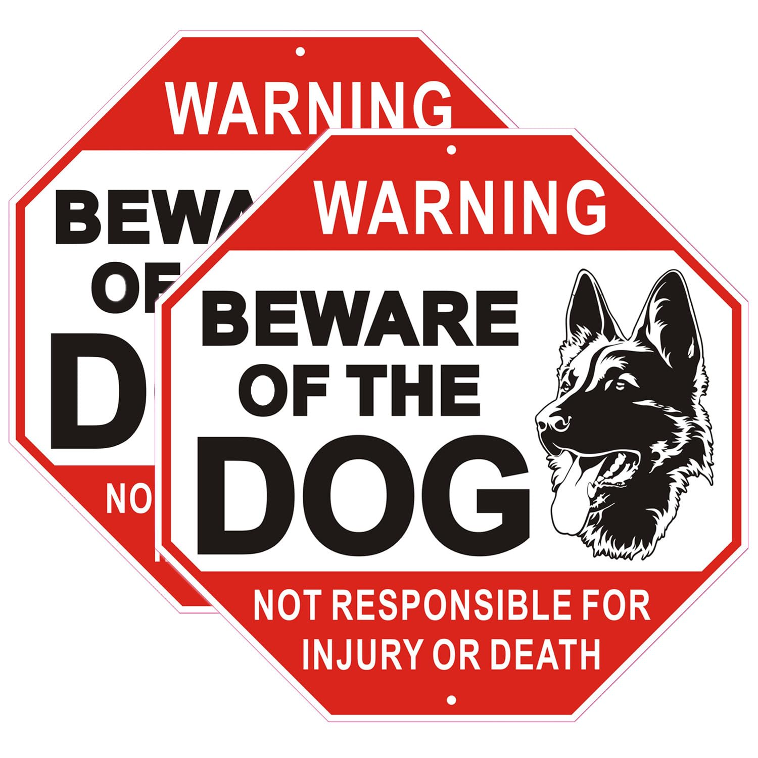 Amazon.com : HEIOKEY 2 PCS Warning Beware of Dog Sign 10 x 10 Inches ...