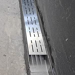 Driveway Drain and Grates, Yard French Drain Kit, Trench Drain System ...
