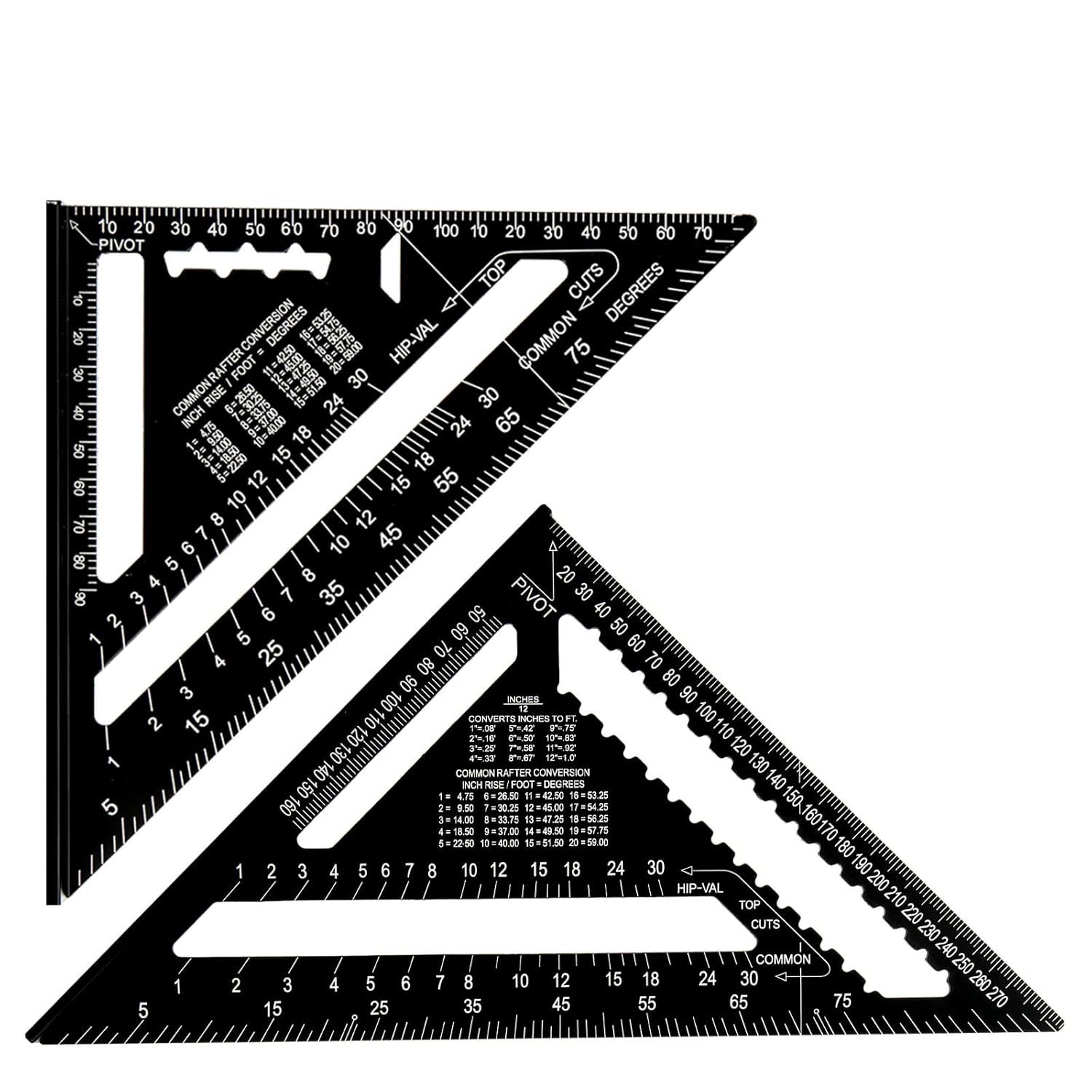 YOUNTHYE 2PCS Speed Square Metric, 12 inch & 7 inch Set, Set Square ...