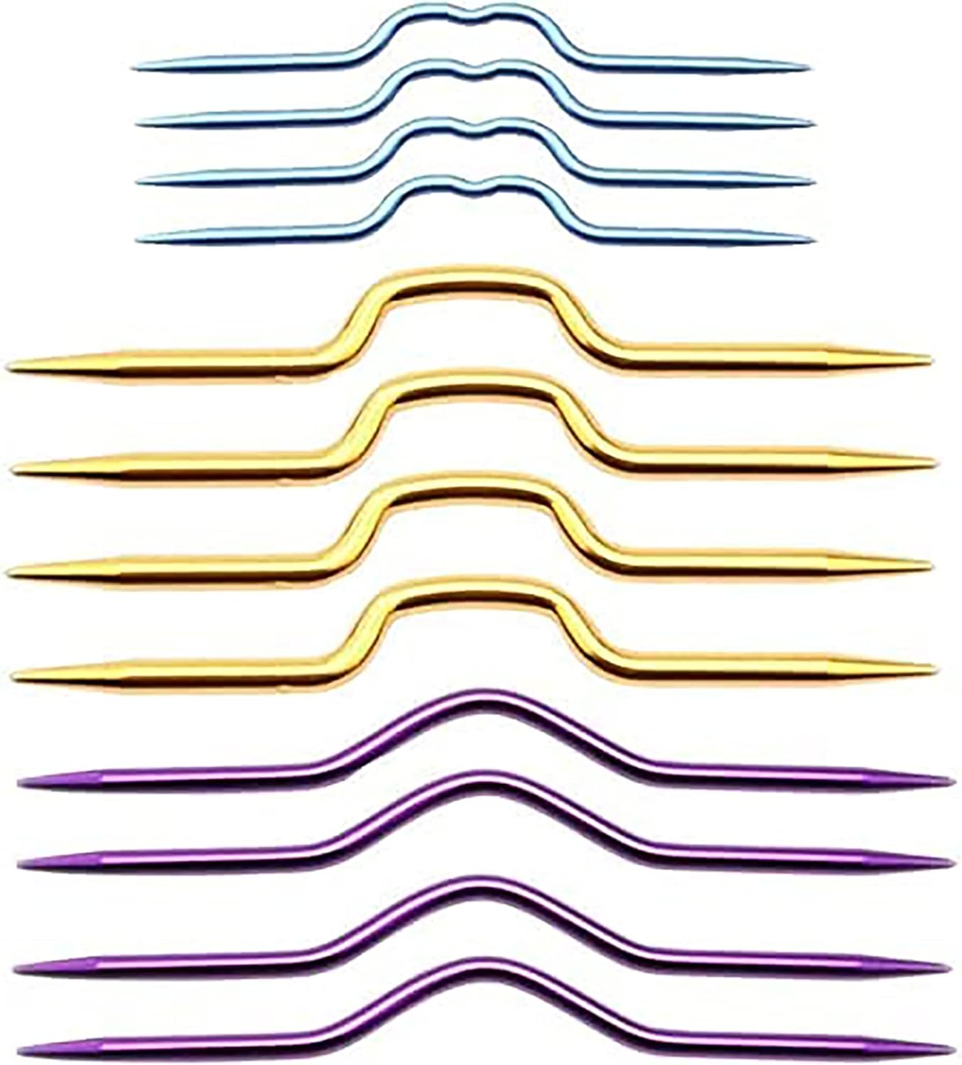 12Pcs Knitting Cable Needle Twist Curved Crooked Needle Hand Knit ...