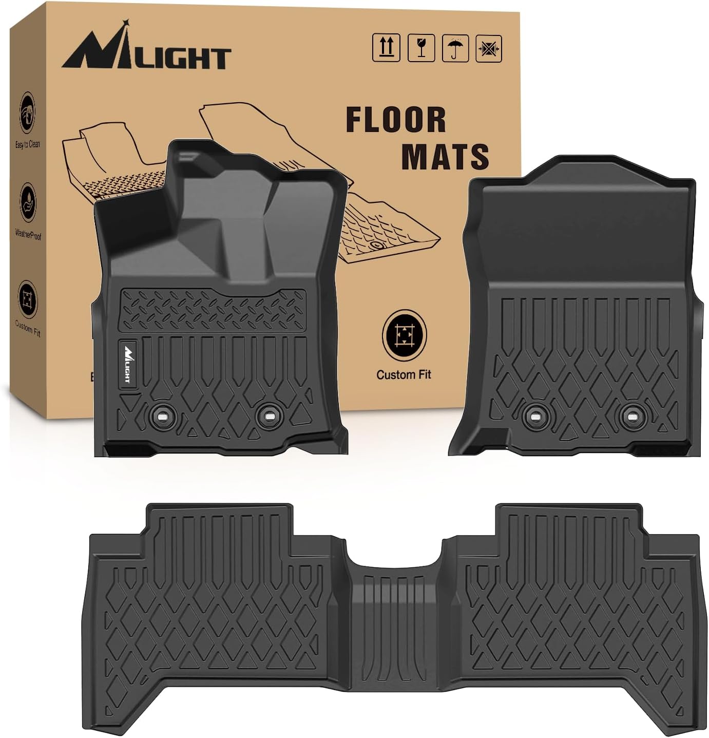 Amazon.com: Nilight TPE Floor Mats for Toyota Tacoma Double Cab 2018 ...