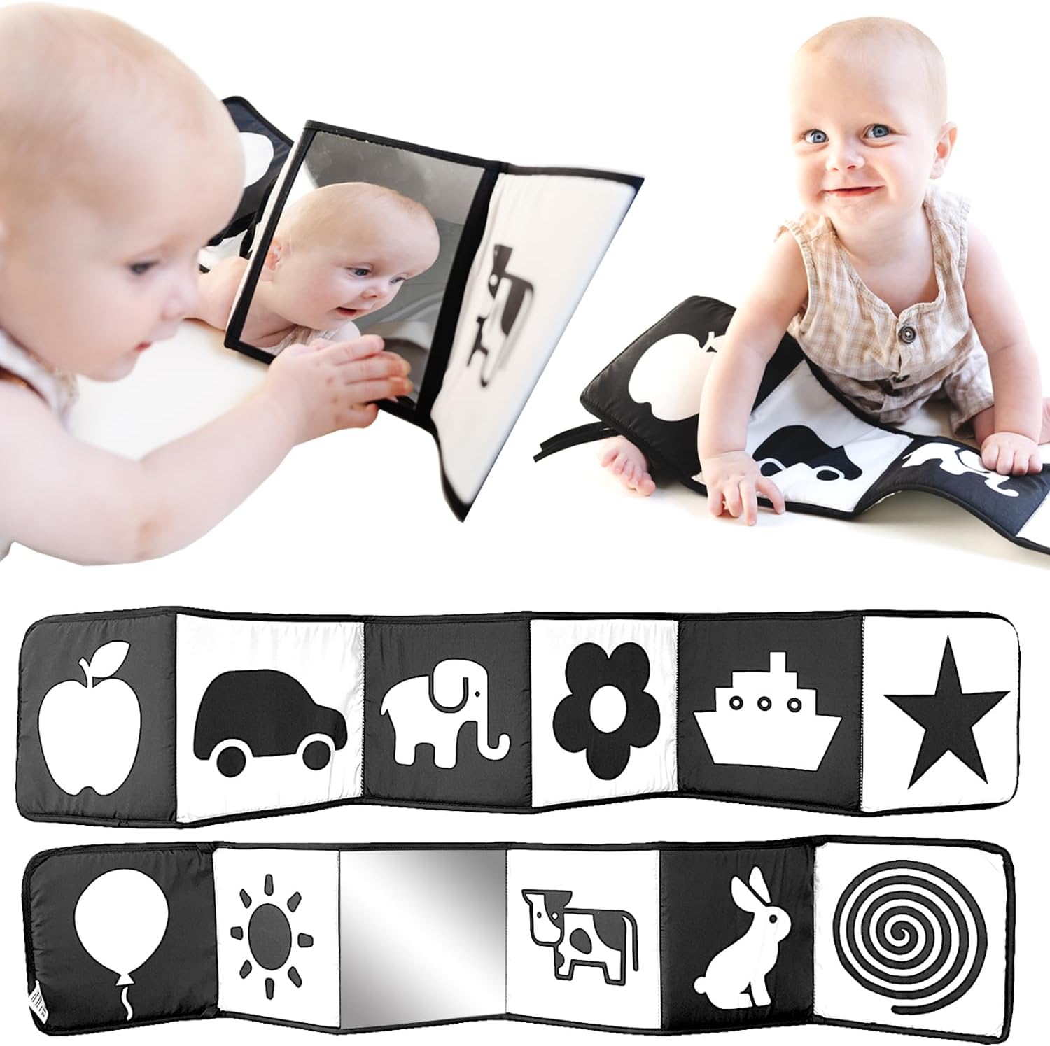 Amazon.com: Taf Toys Black & White Rattling Spinning Book High Contrast ...