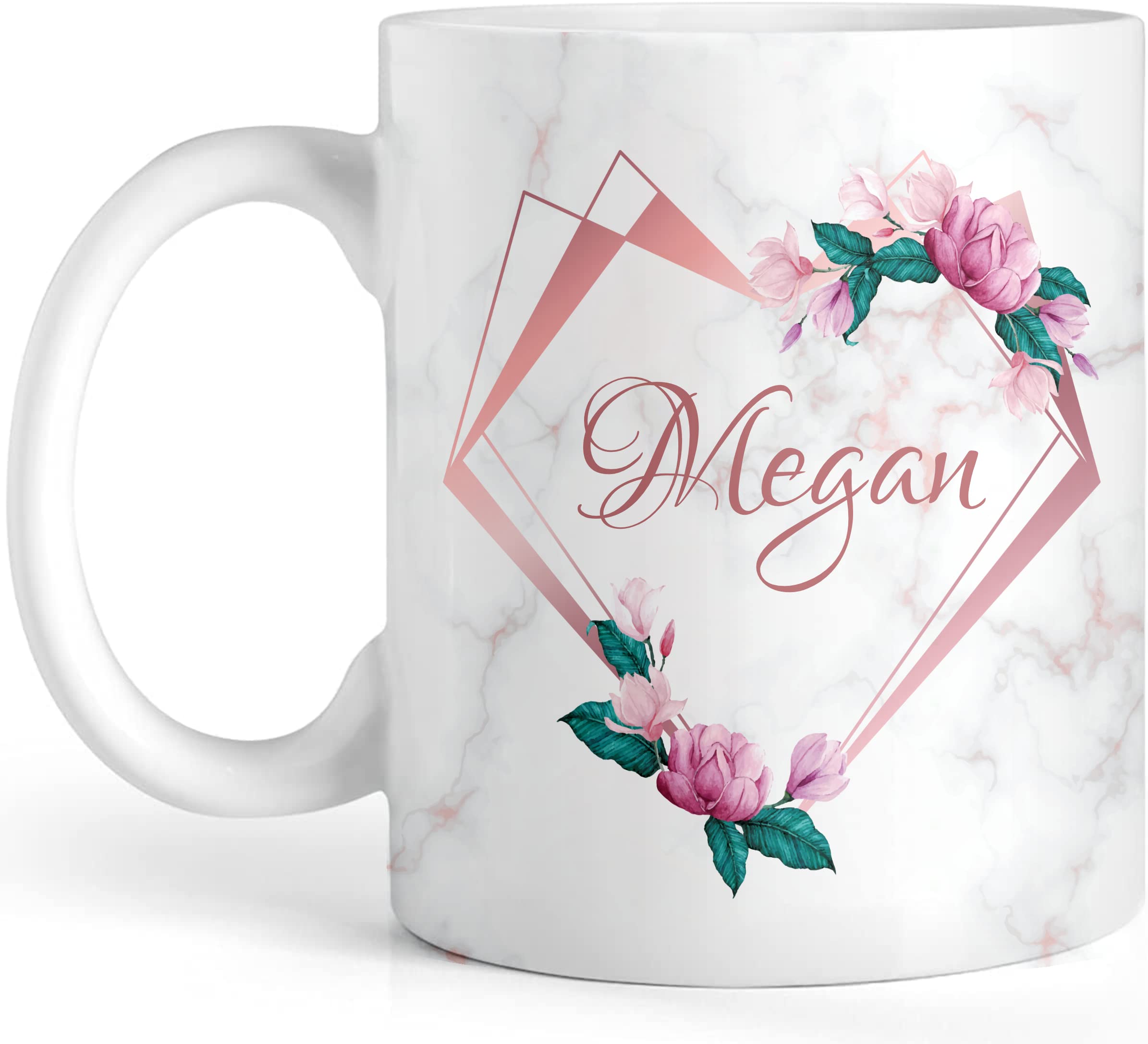 EKAM Personalised Tea Mug Any Name - Best Floral Marble Mug ...