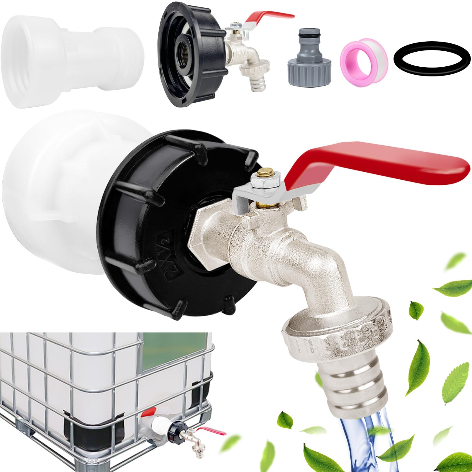 Amazon.com: 275-330 Gallon IBC Tote Fittings 2.36'' 60x6 Coarse Thread ...