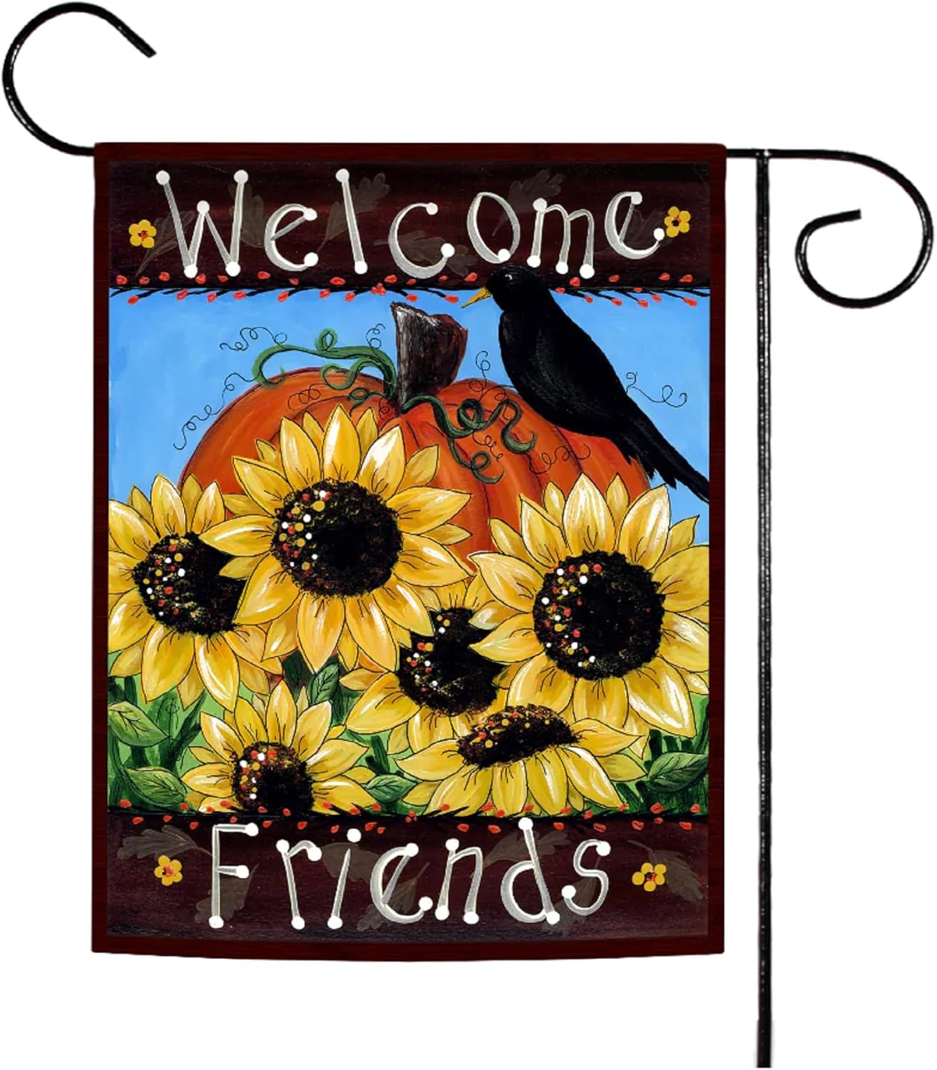 Amazon.com : Toland Home Garden 112536 Welcome Friends Fall Flag 12x18 ...