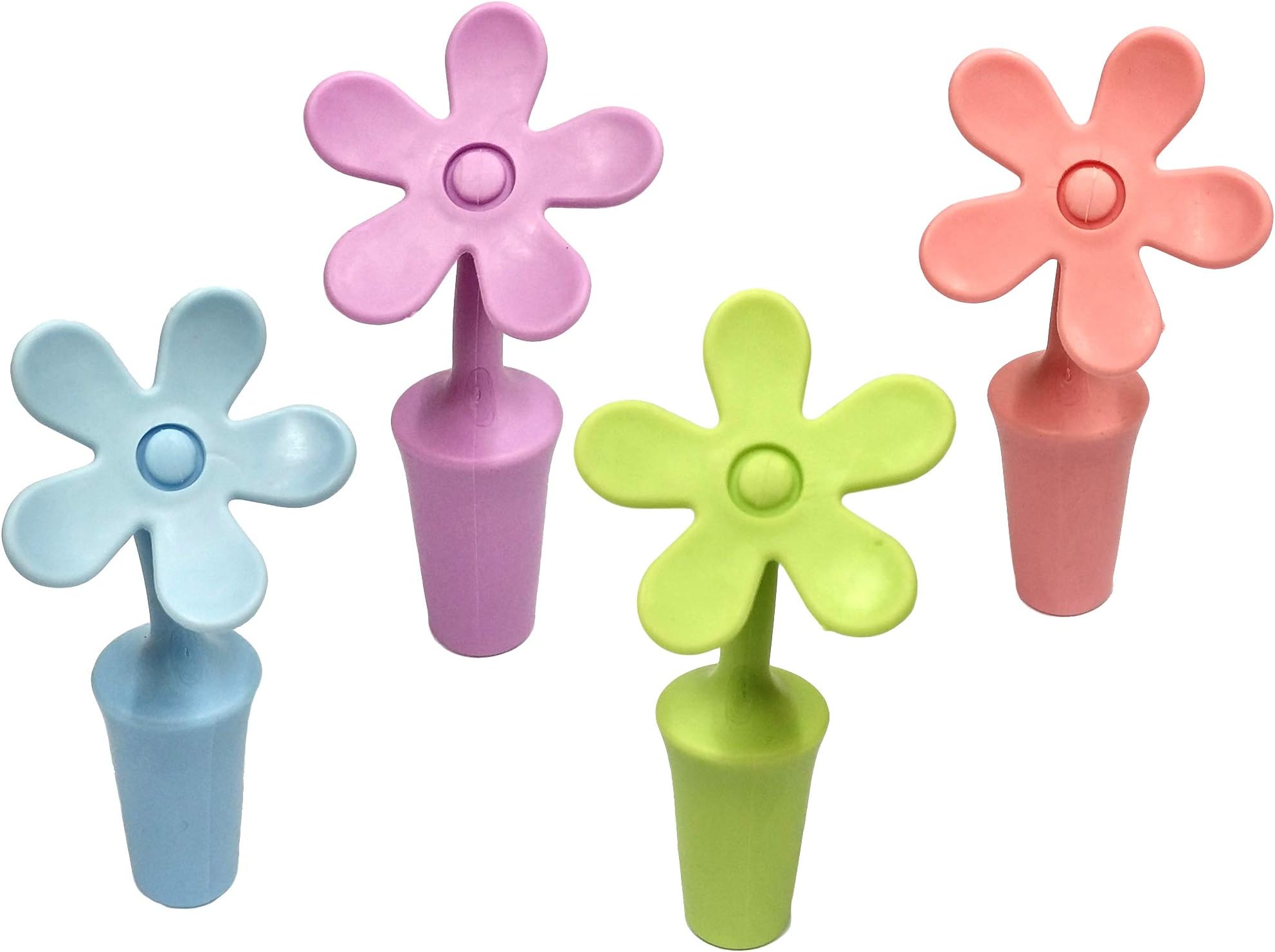 Amazon.com: 4 Pcs Gold Stainless Steel Love Design Wine Bottle Stoppers ...