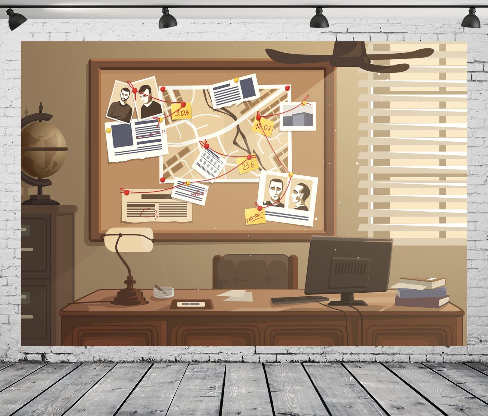 Snapklik.com : 8x6ft Fabric Spy Agent Detective Backdrop Detective ...