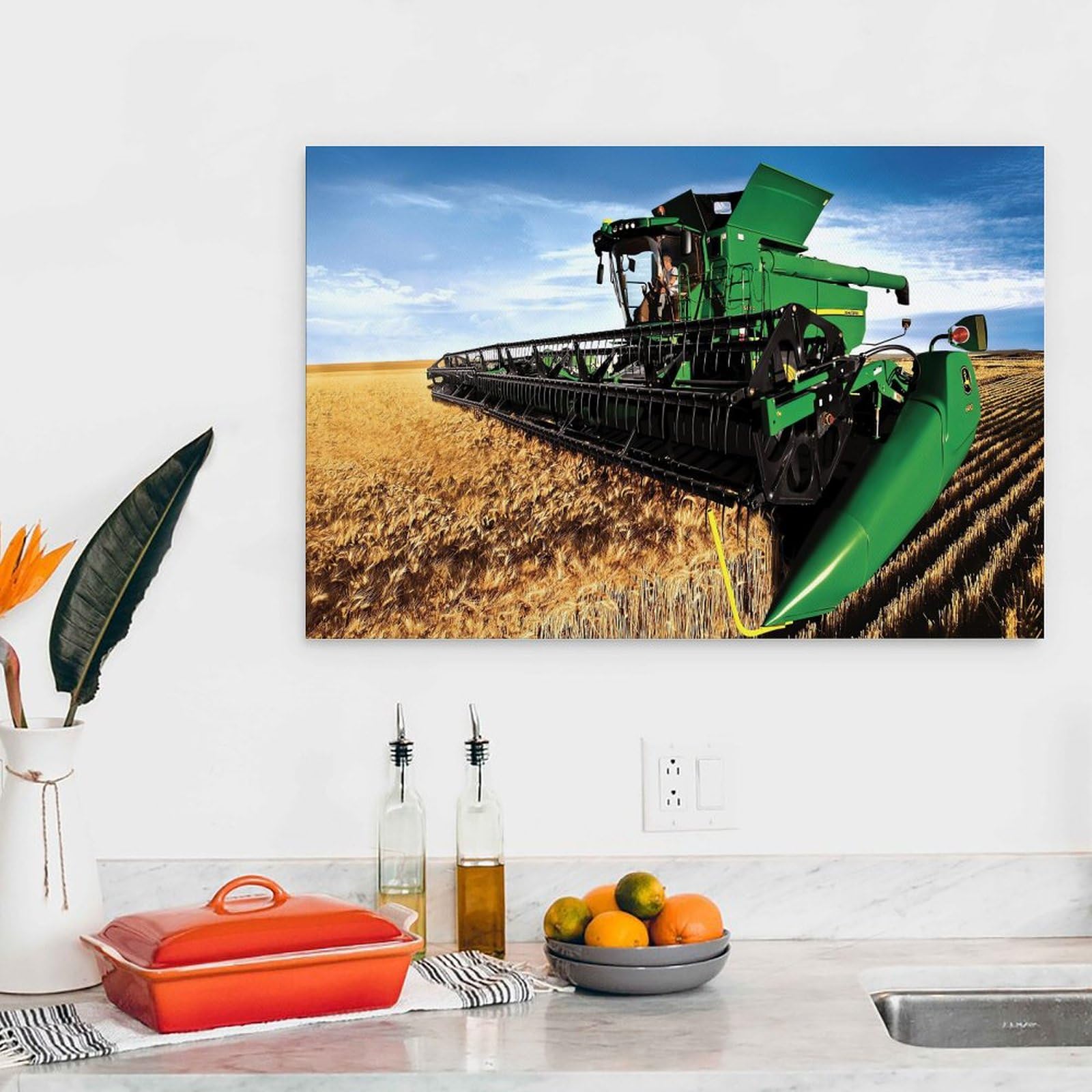 John Deere Wheat Harvest Photo Poster