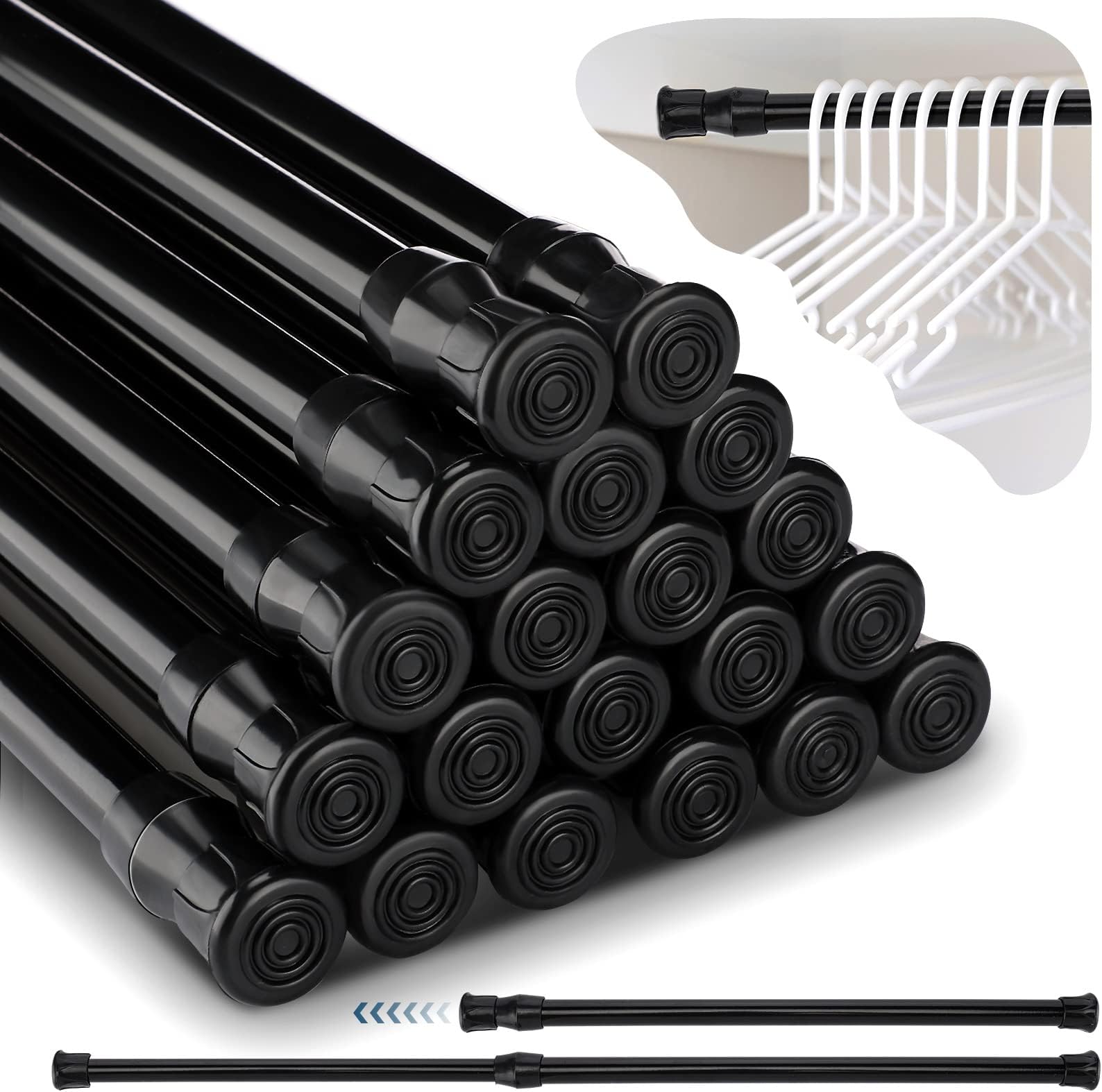 Amazon.com: 20 Pcs Spring Tension Curtain Rods Adjustable Loaded ...