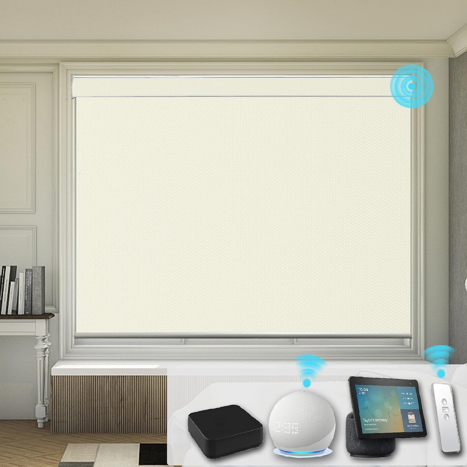 Amazon.com: Xravaw Smart Motorized Roller Shades Blackout Blinds for ...