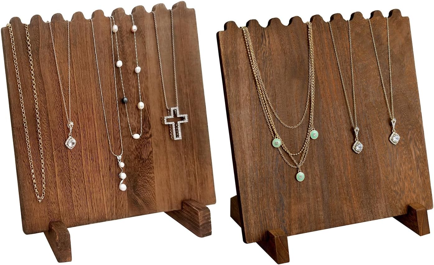 Amazon.com: MOOCA Stunning 3-Piece Wooden Jewelry Display Stand Set ...