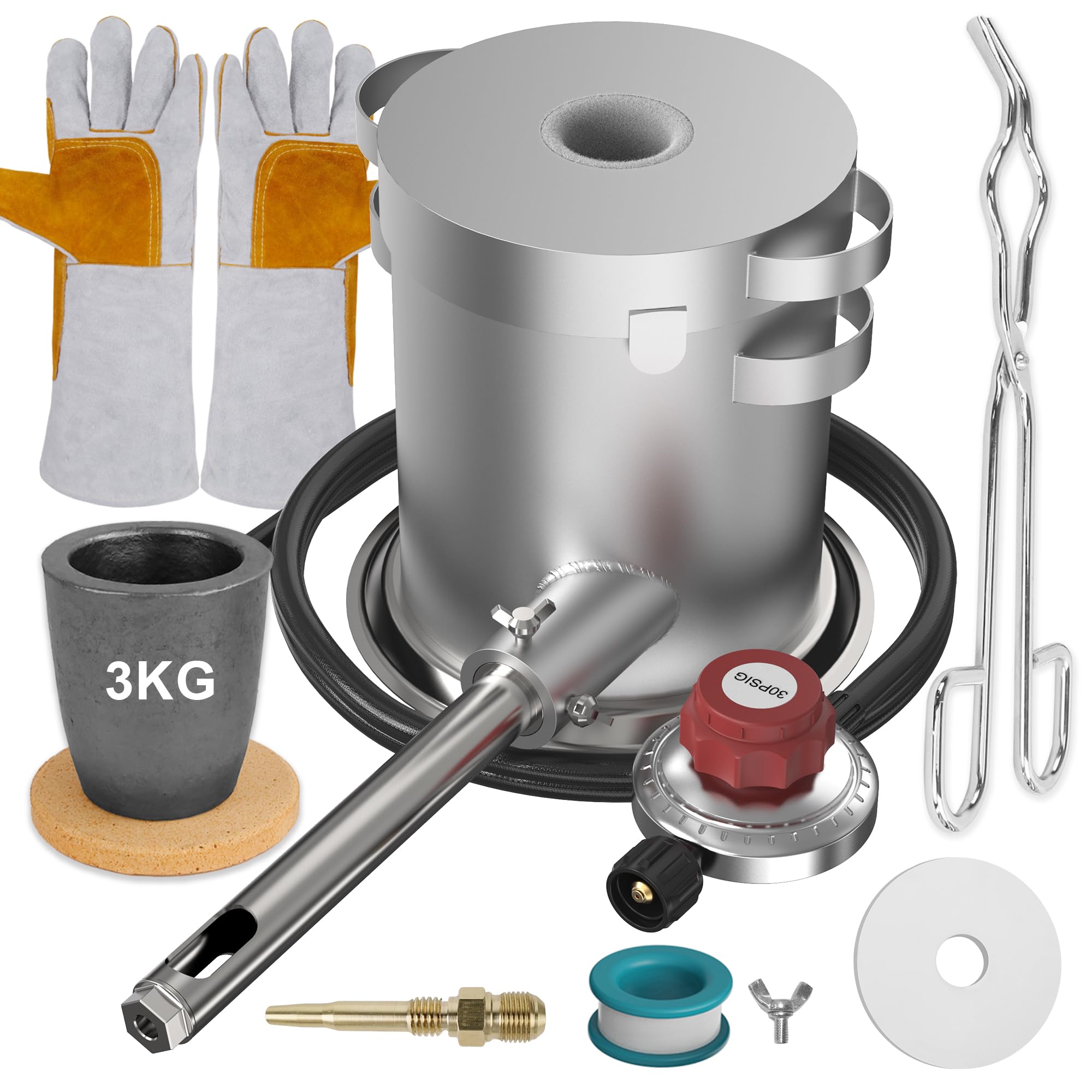 Snapklik.com : Nelyrho 3kg Stainless Steel Propane Melting Furnace Kit