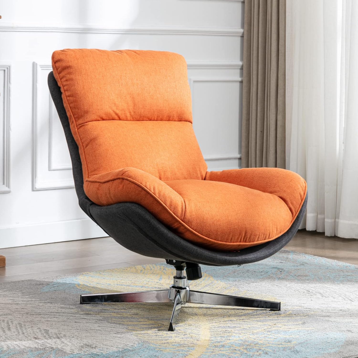 Amazon.com: LukeAlon Modern Linen Swivel Lounge Chair, Upholstered High ...