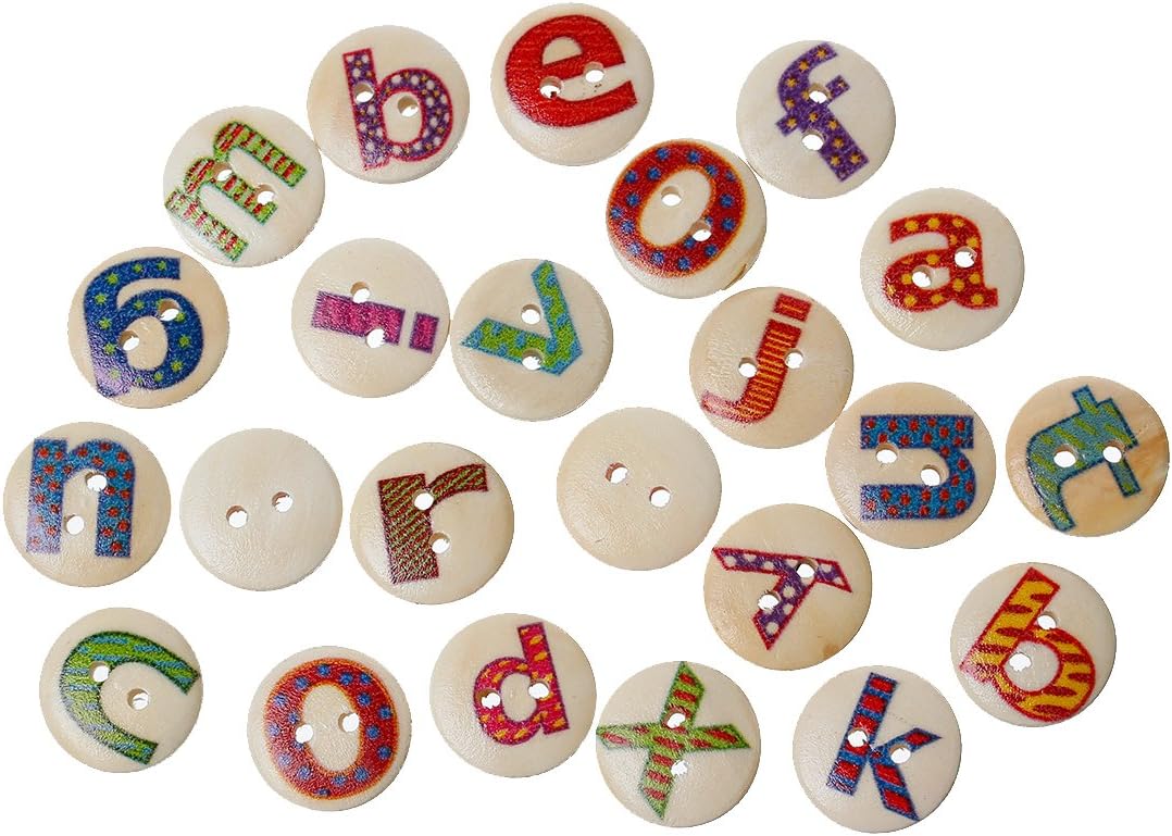 Amazon.com: PEPPERLONELY Brand 100PC Alphabet Letters 2 Hole ...