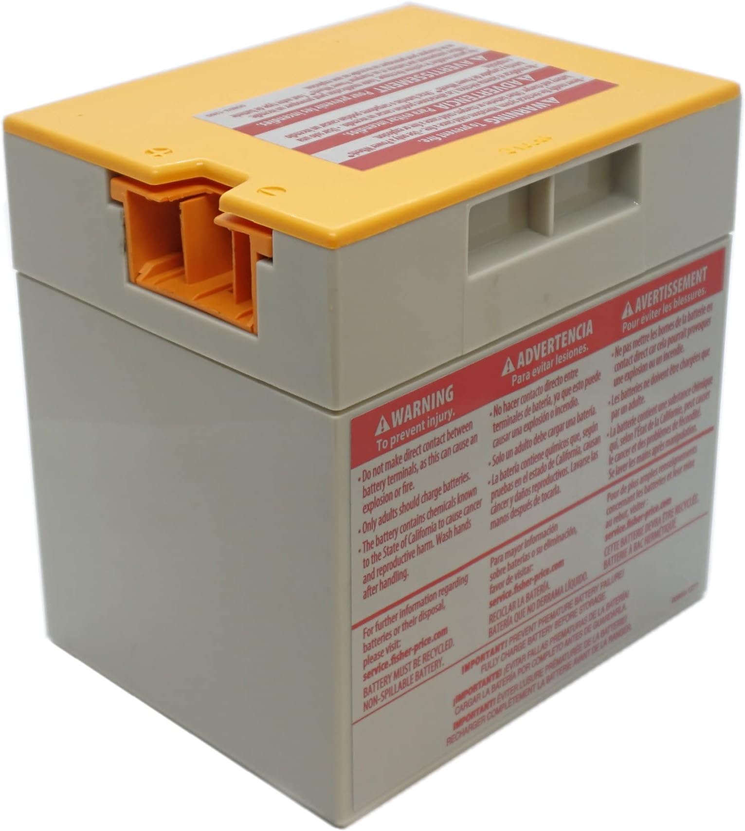 Amazon.com: 00801-1869 Battery 12 Volt Gray Genuine Power Wheels Fisher ...