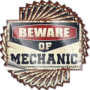 Amazon.com - Funny Car Decals Beware of Mechanic Funny Sticker 10 Pcs ...