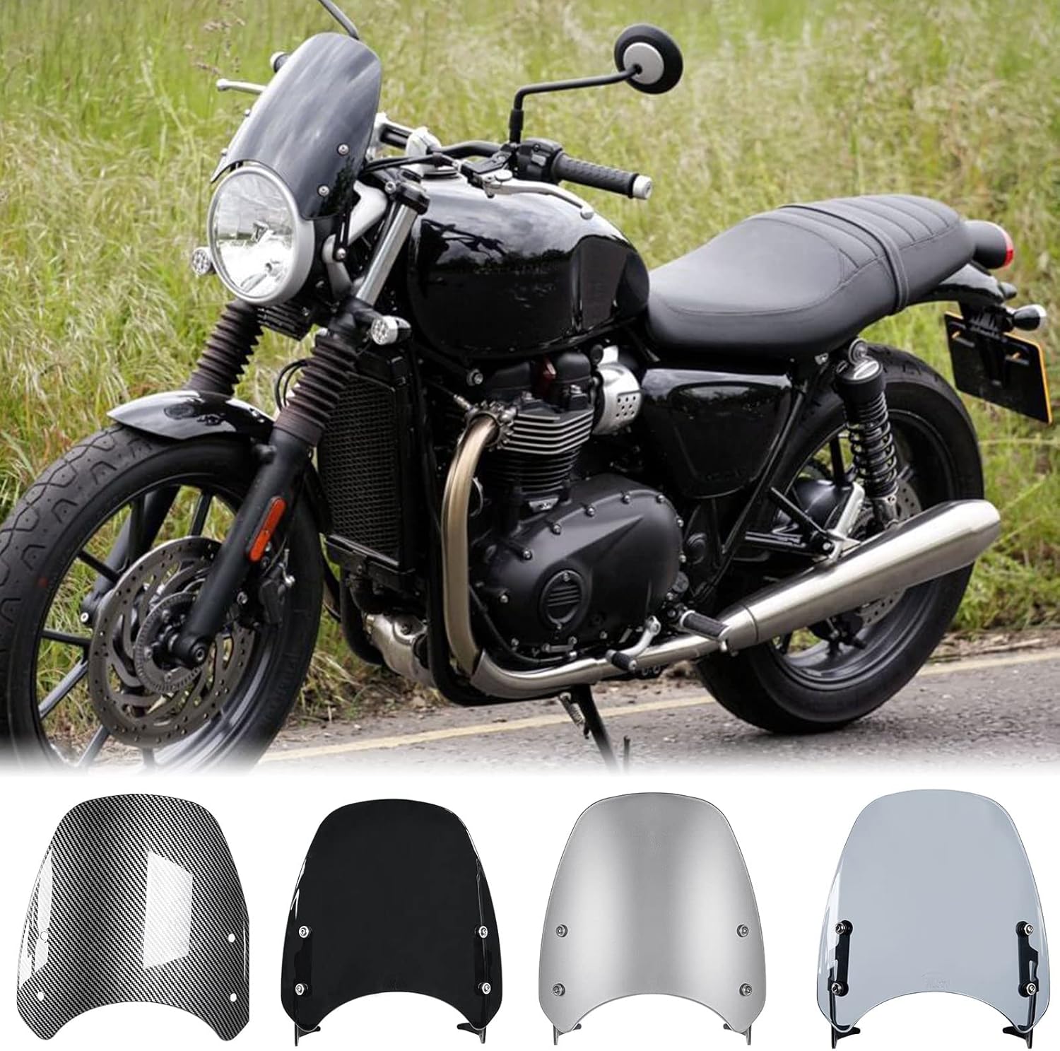 Amazon.com: Kacvbei Motorcycle Sports WindScreen Viser Windshield Visor ...