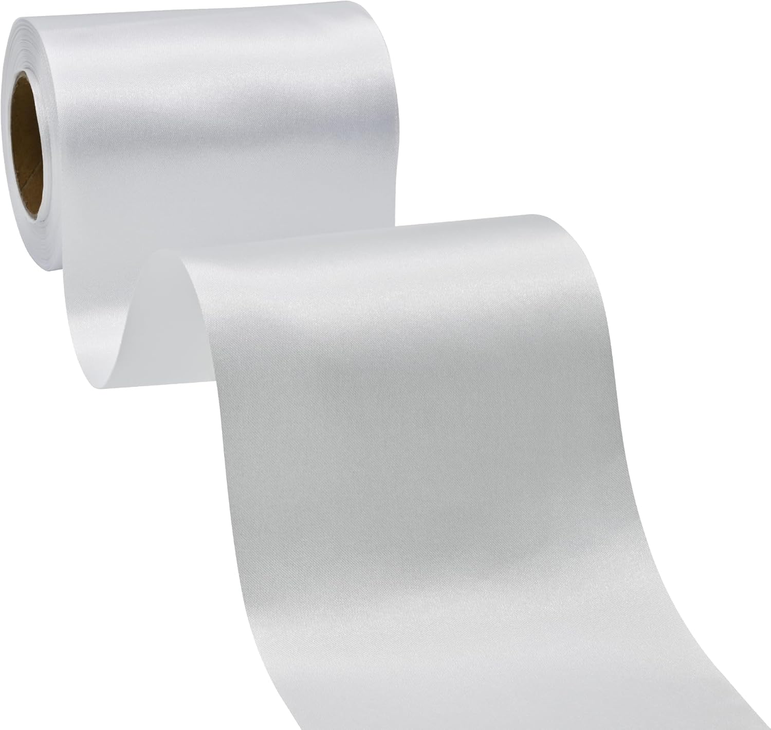 Amazon.com: BVIEAKD Wide White Satin Ribbon 4 Inch x 25 Yards Solid ...