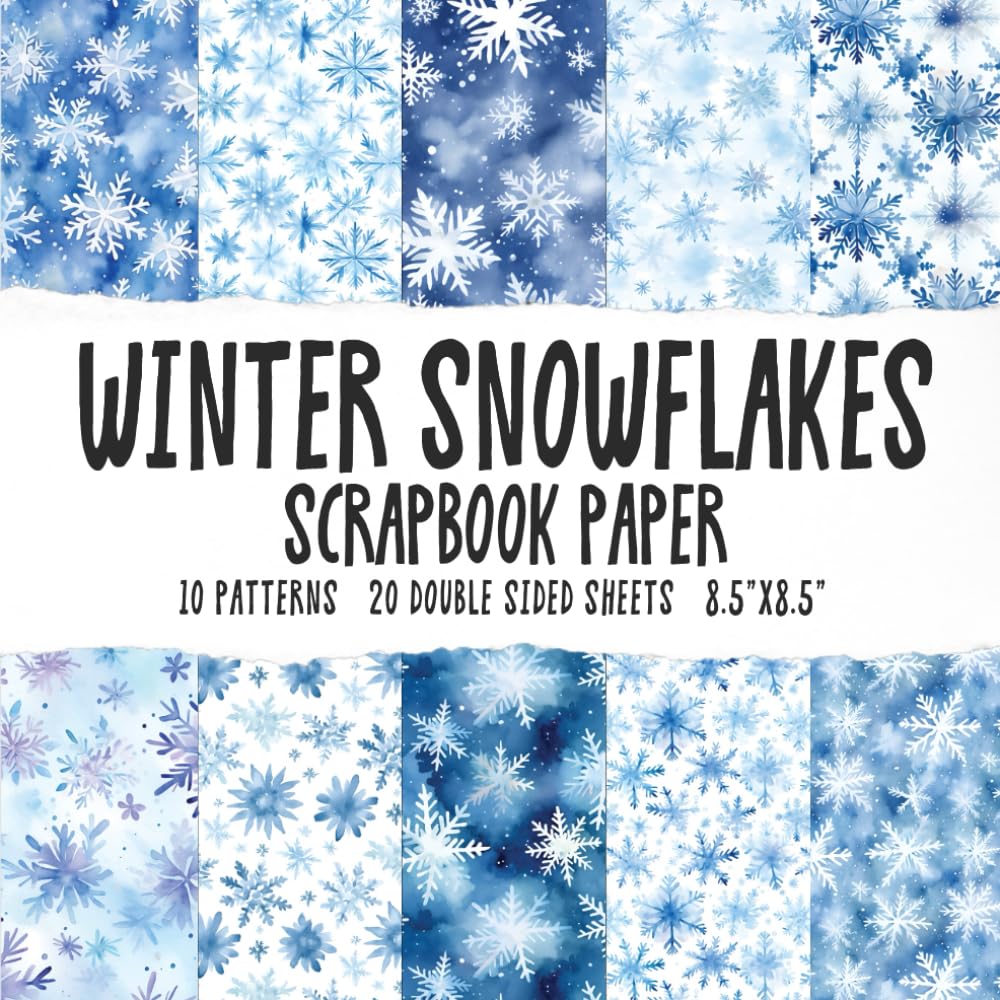 Winter Snowflakes Scrapbook Paper: Christmas Snow Patterns Scrapbooking ...