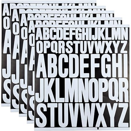 5 Sheet Capital Letter Stickers 1 Inch 2 Inch Self Adhesive Letters ...