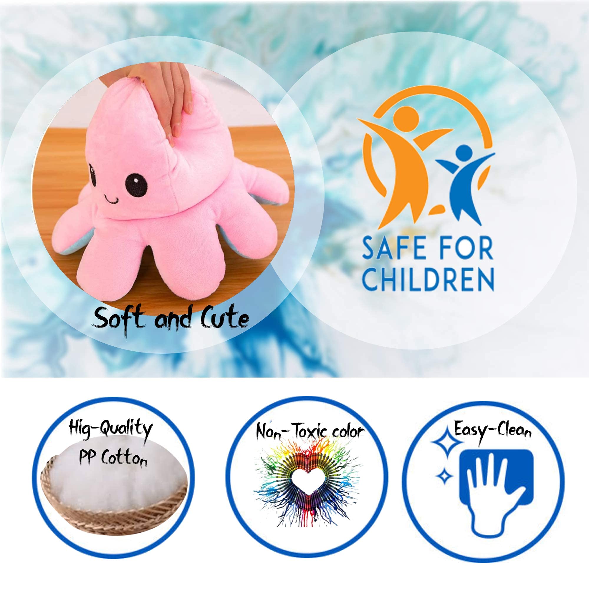 Reversible Octopus Plush Stuffed Animals - Flippy Octopus Plushie ...